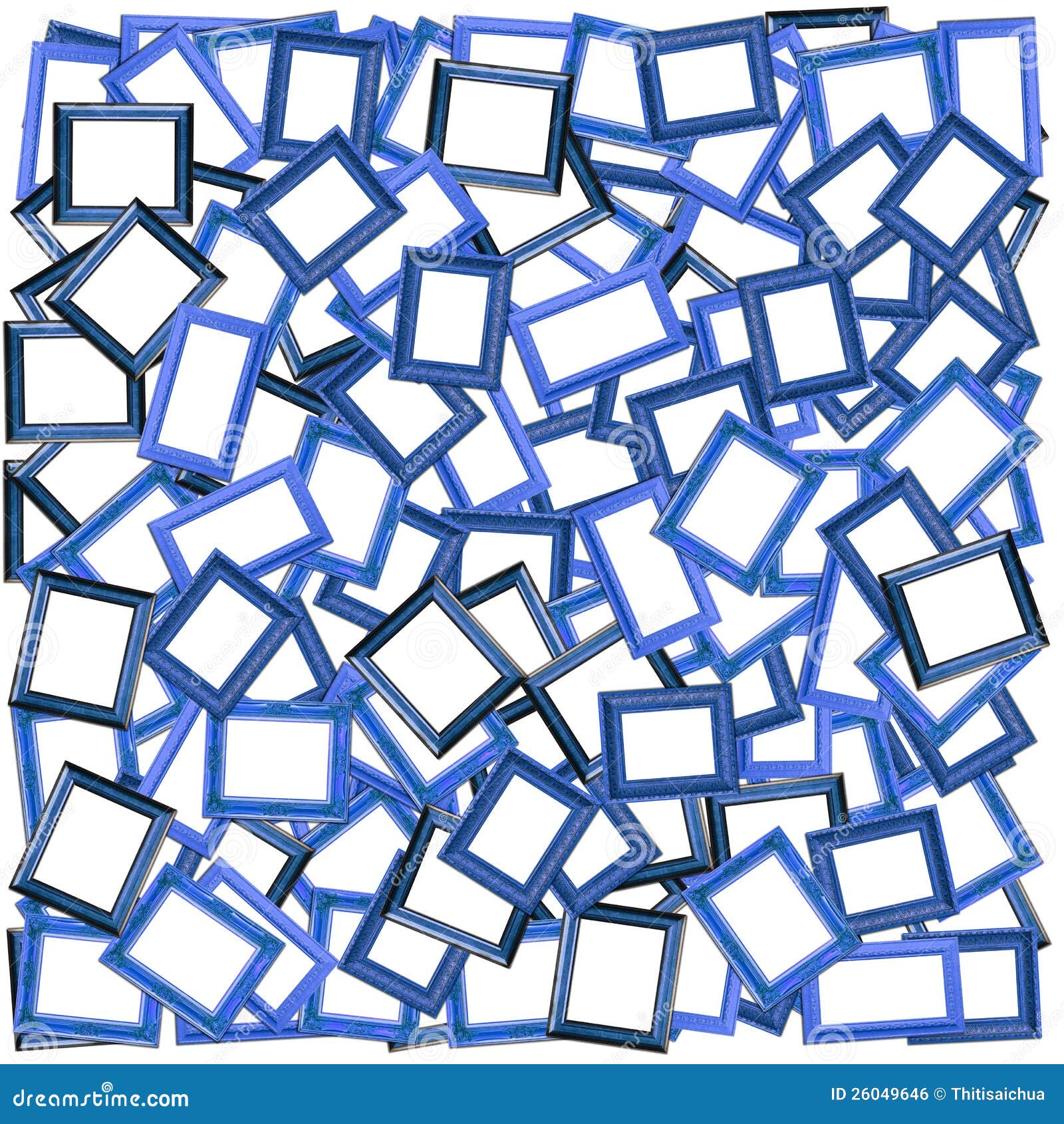 Blue Photo Frame Background on White Stock Photo - Image of gallery ...