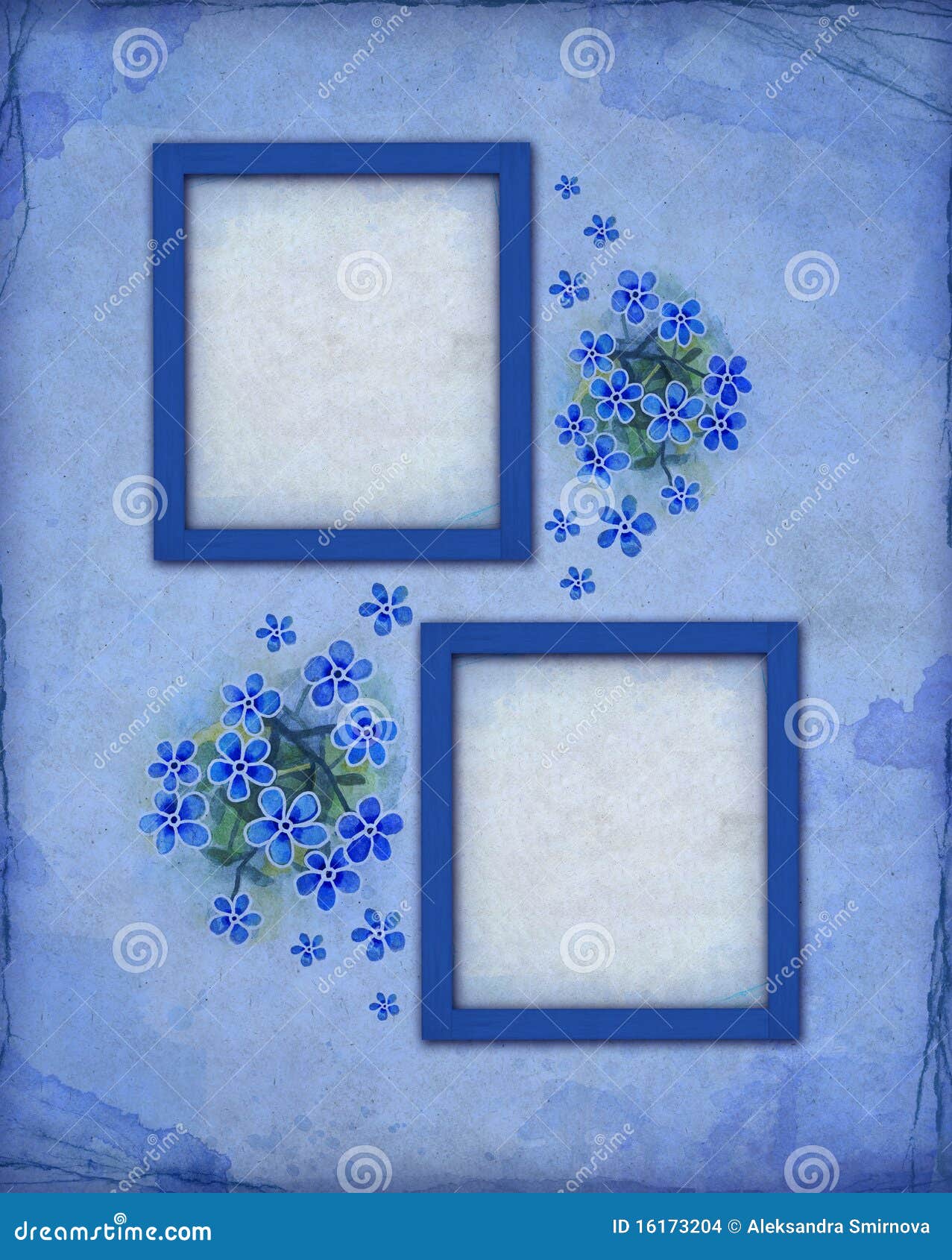 Blue photo frames stock illustration. Illustration of page - 16173204