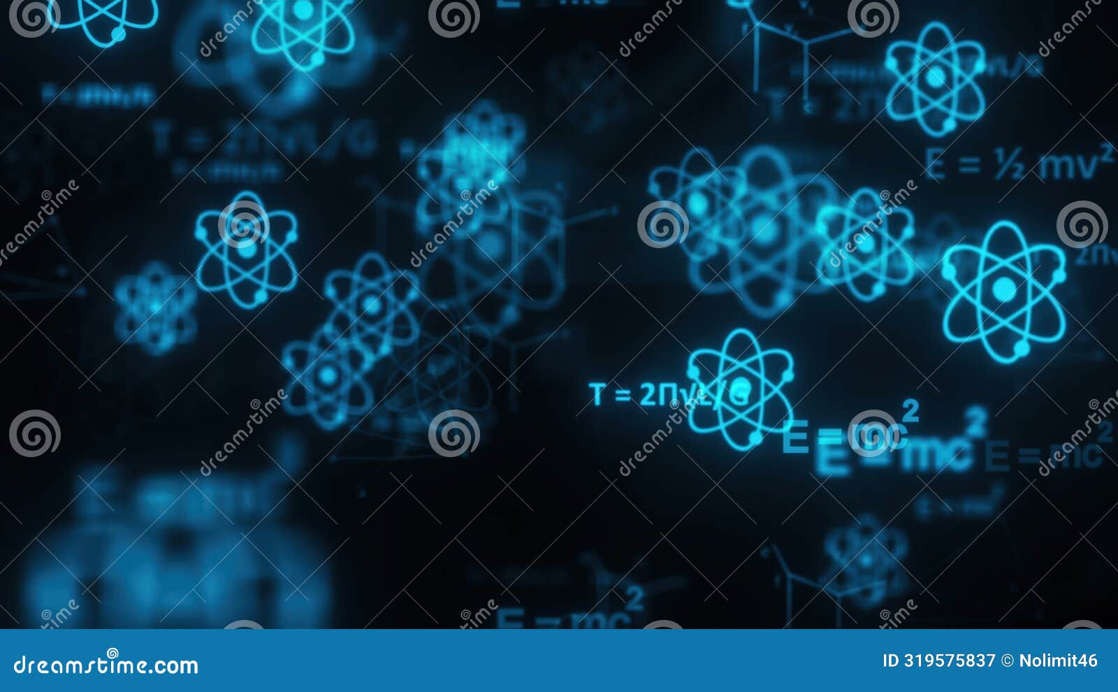 Blue Physics Education Fractal Logo Background Web Page Backdrop ...