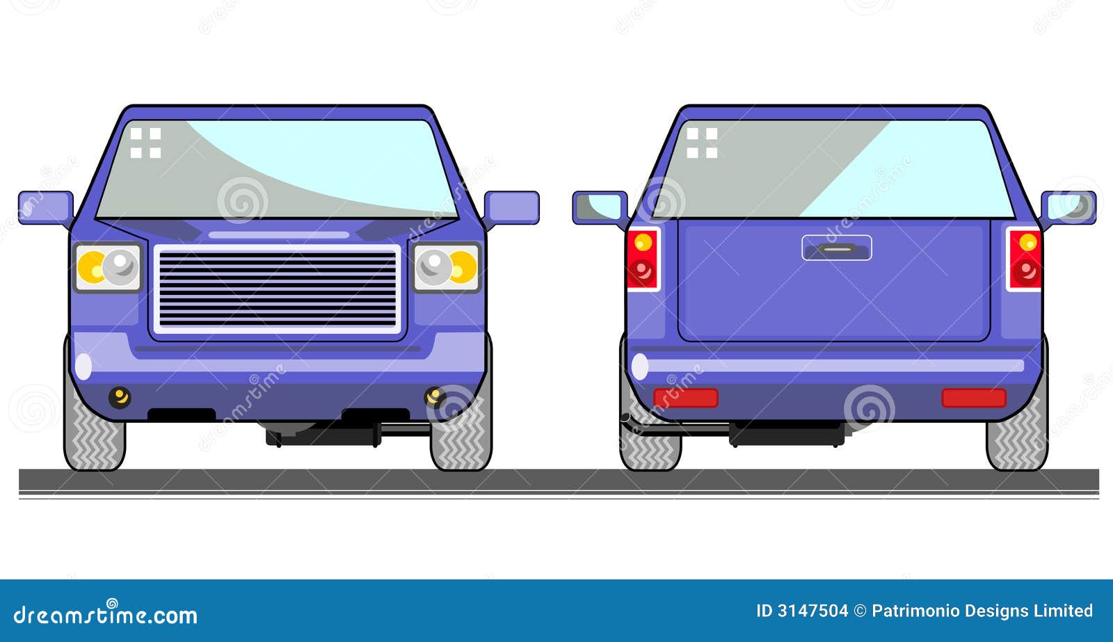 Blue Pick Up Truck Front View Stock Vector - Illustration of bumper ...