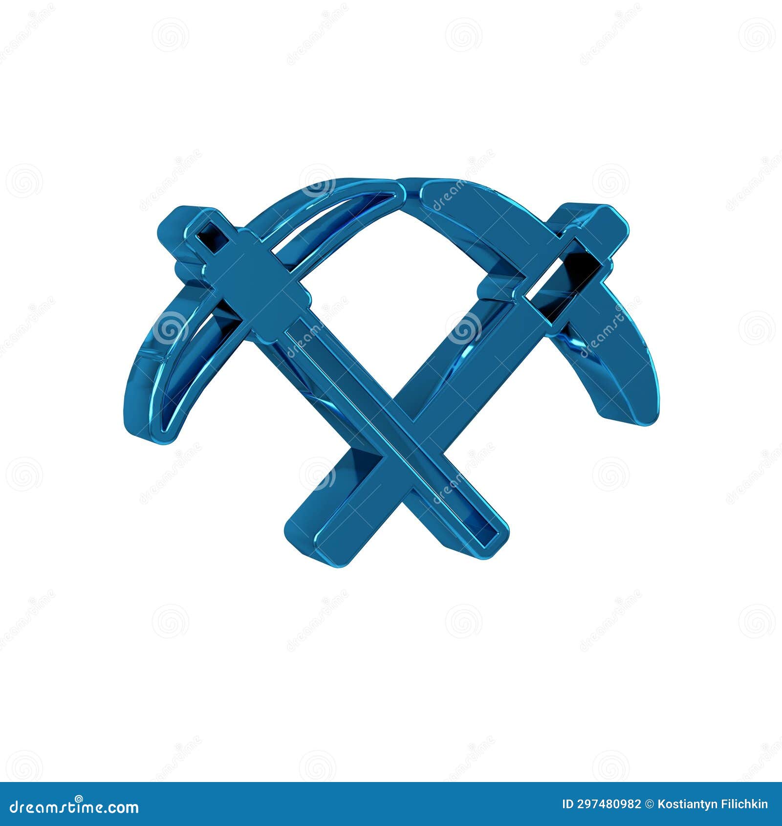 Blue Pickaxe Icon Isolated on Transparent Background. Stock ...