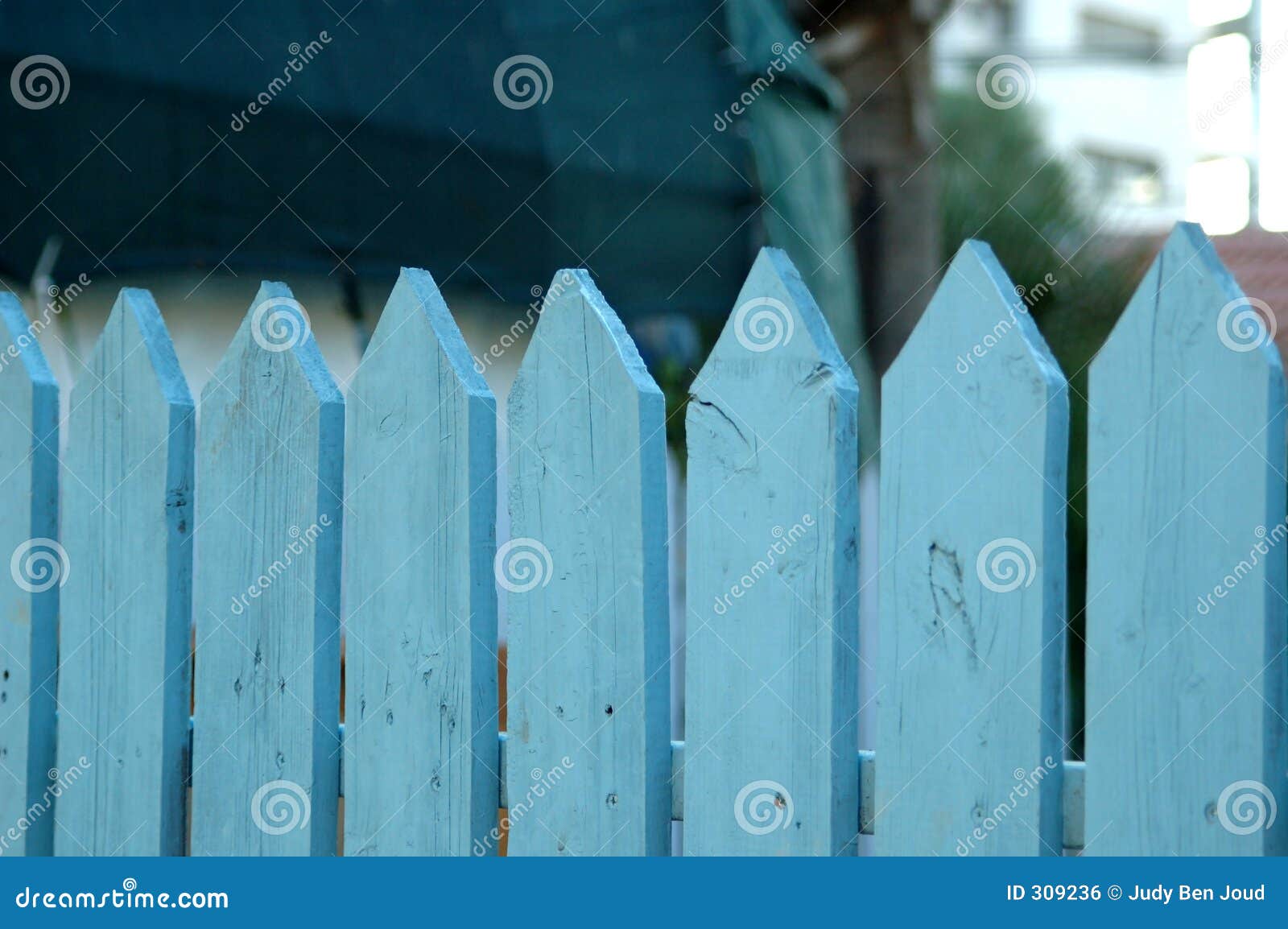 Blue picket fence stock photo. Image of paralel, picket - 309236
