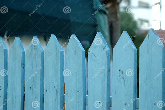 Blue picket fence stock photo. Image of paralel, picket - 309236