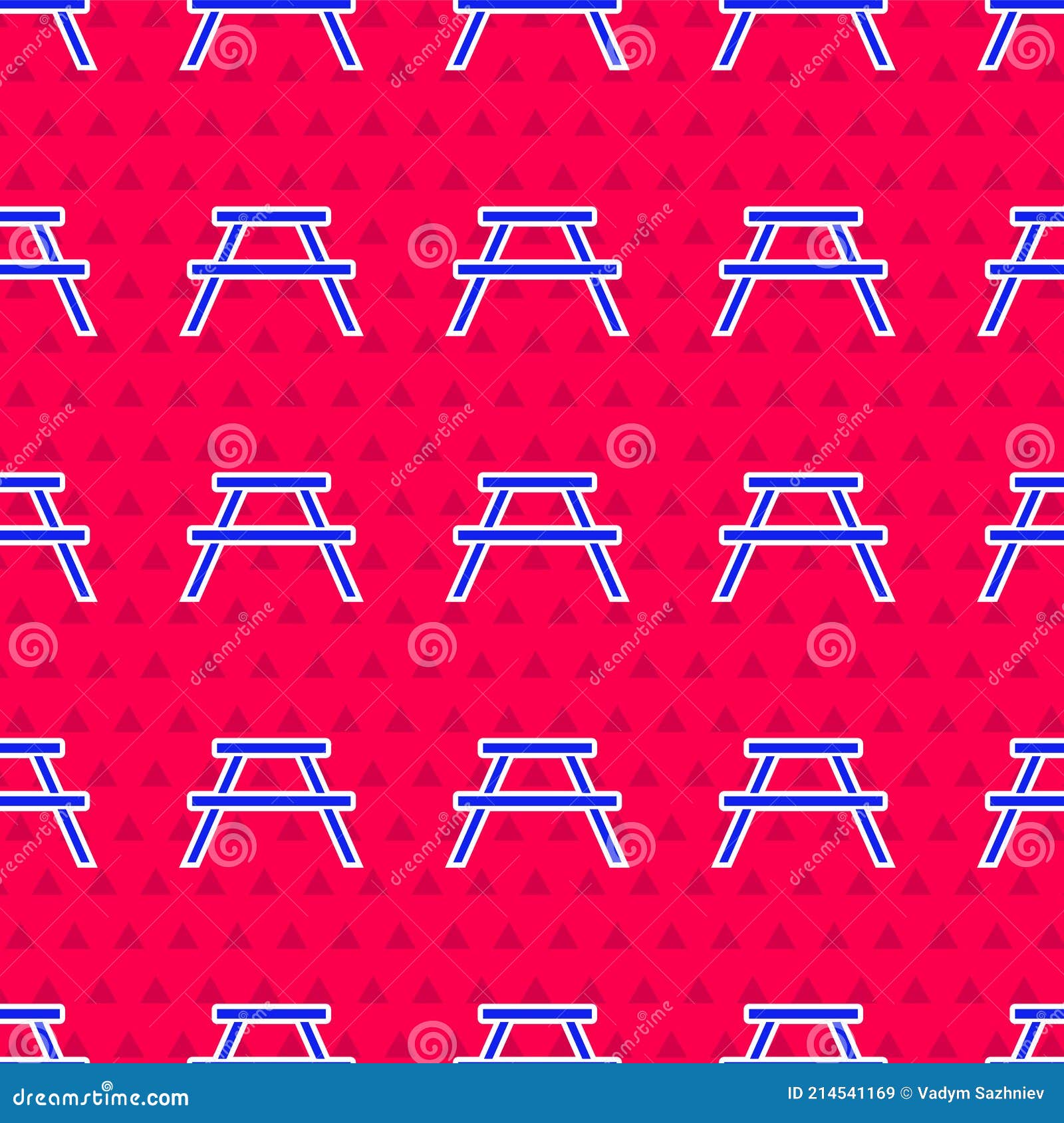 Blue Picnic Table with Benches on Either Side of the Table Icon ...