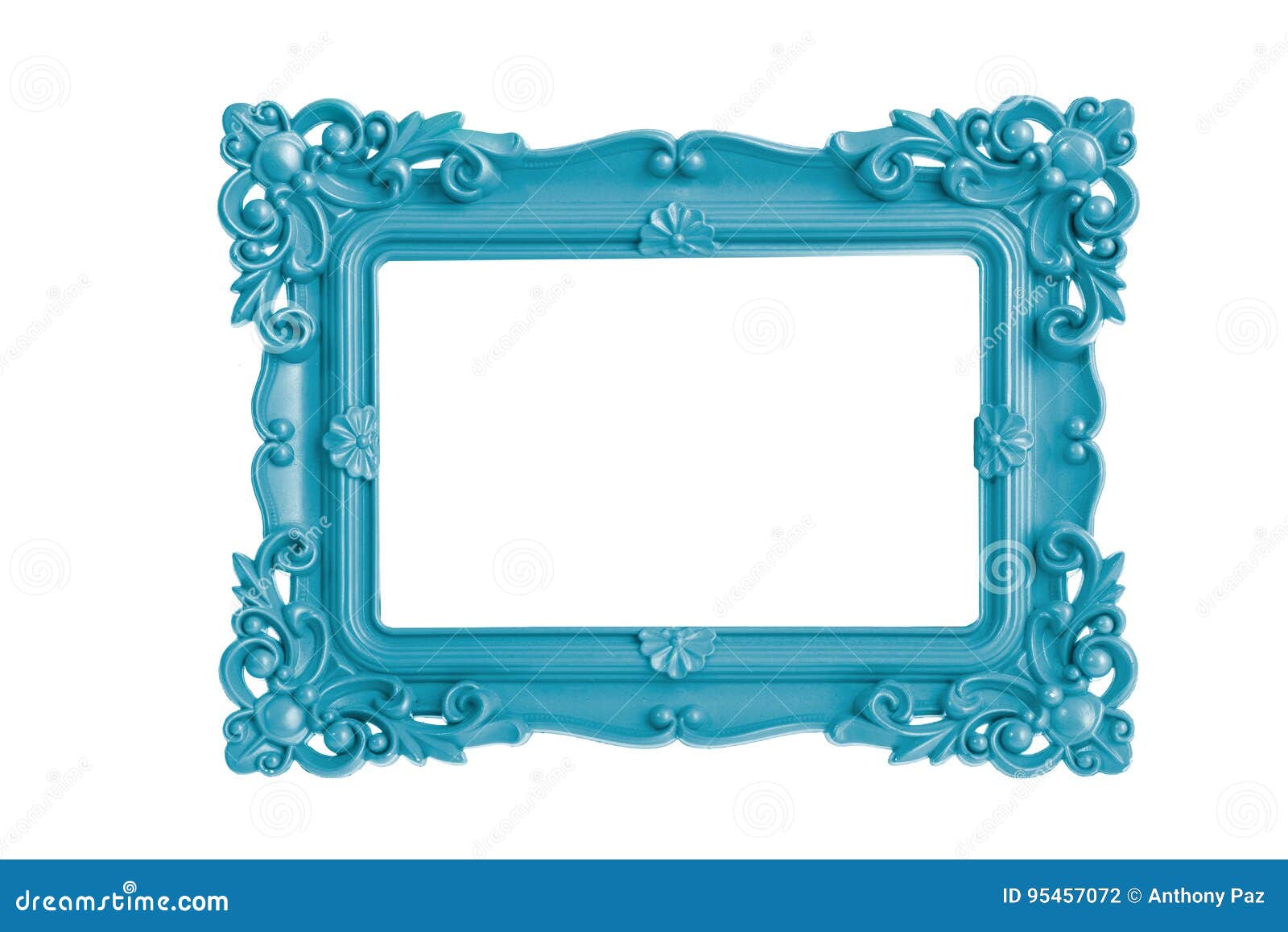 Blue Picture Frame stock photo. Image of ladspace, contemporary - 95457072