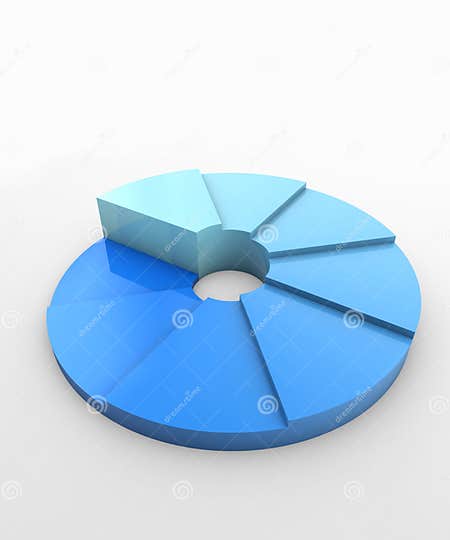 Blue pie chart stock illustration. Illustration of piece - 9605016