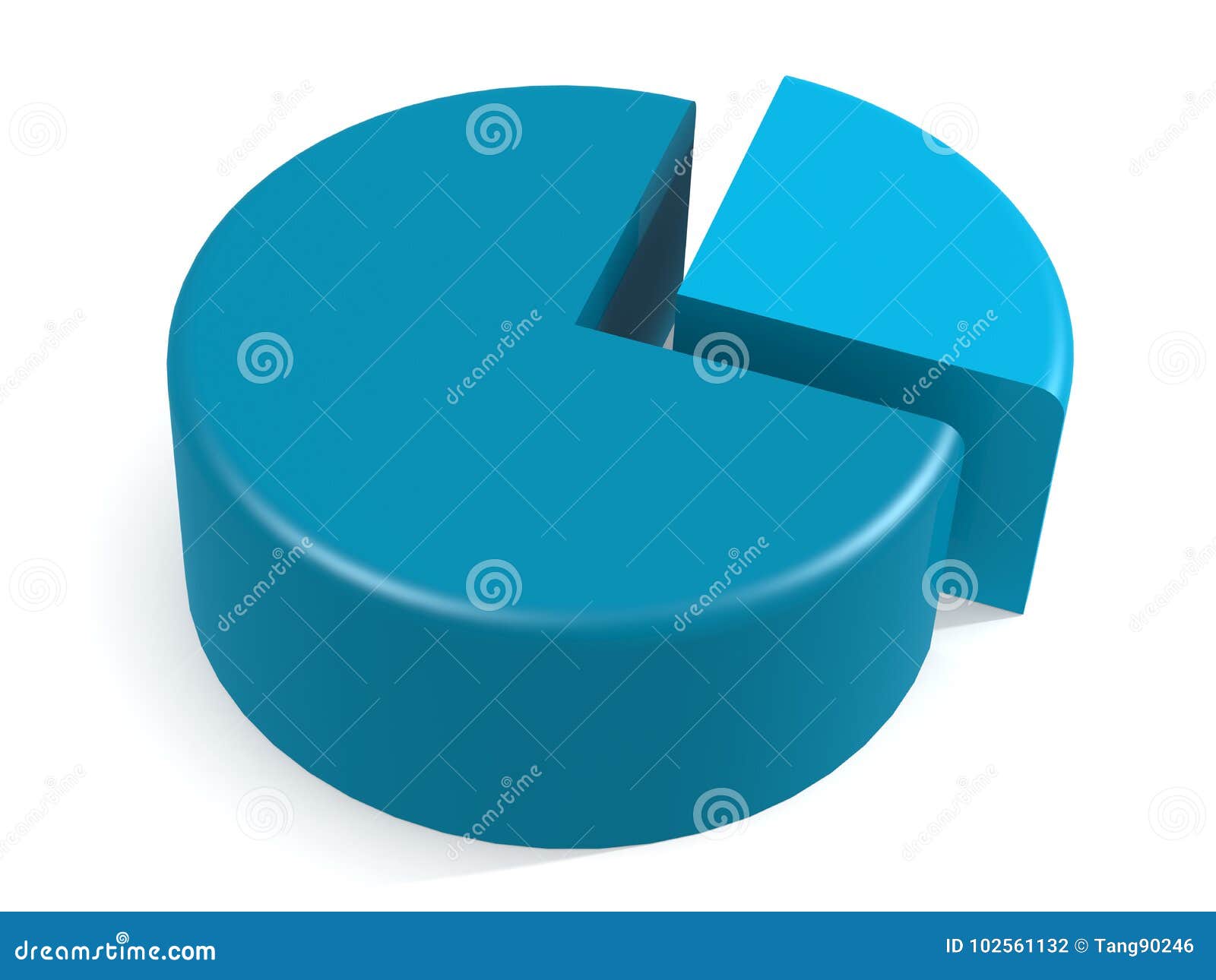 Blue Pie Chart with 25 Percent Stock Illustration - Illustration of ...