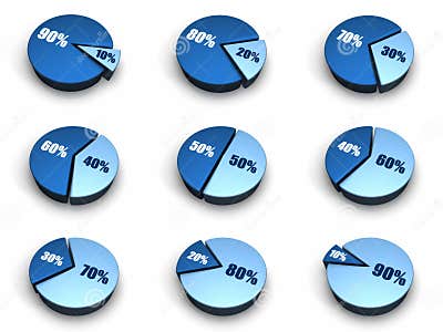 Blue Pie Charts stock illustration. Illustration of rate - 17660251