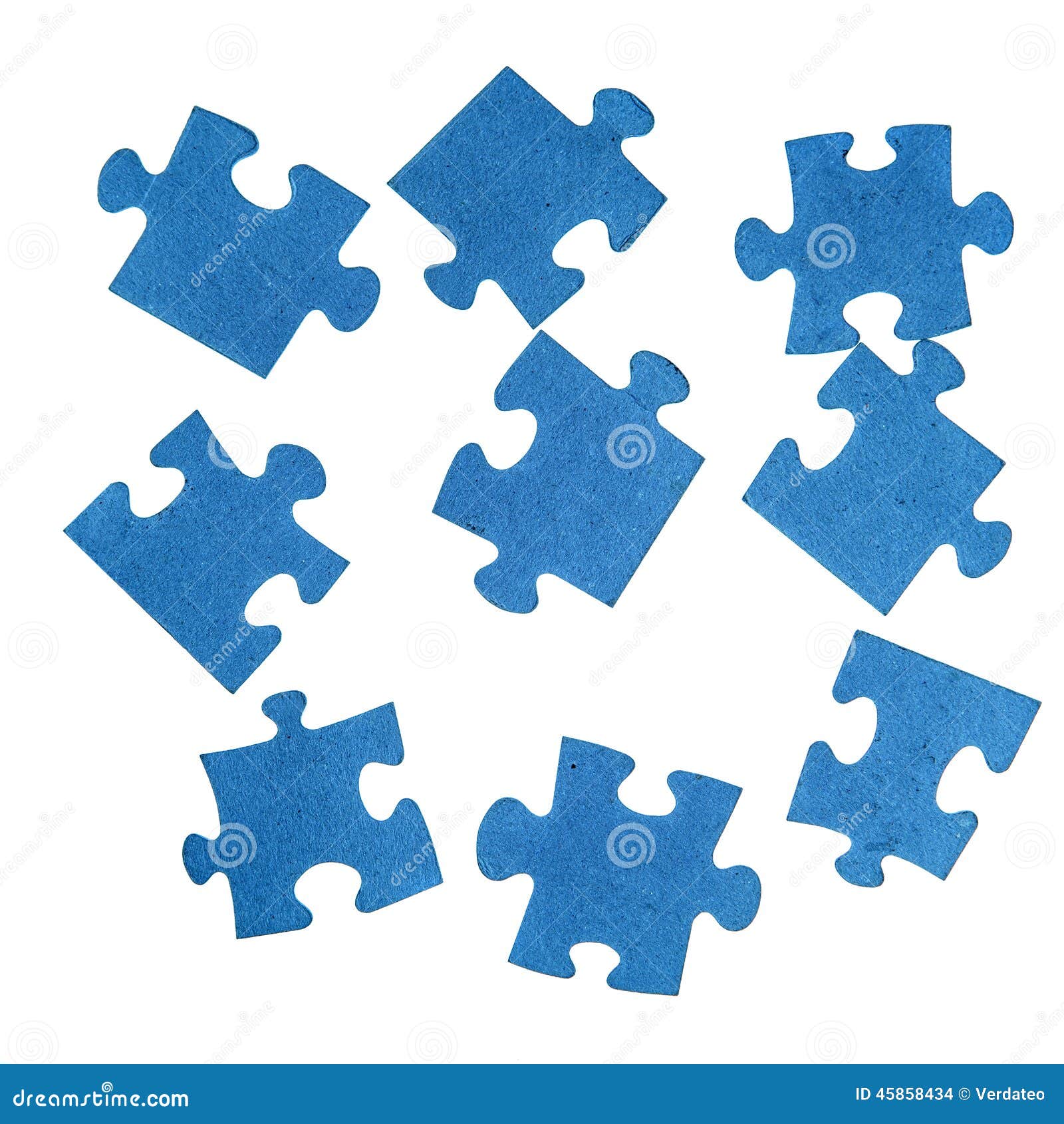 Blue Pieces of Jigsaw Puzzle Stock Photo - Image of games, connect ...