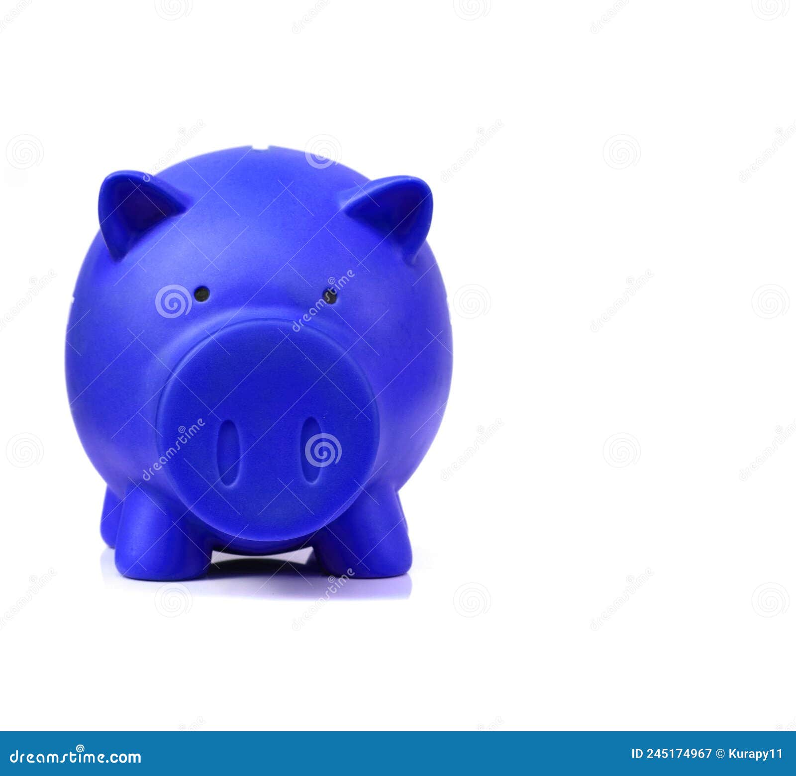 Blue Piggy Bank Isolated in White. Stock Illustration - Illustration of ...