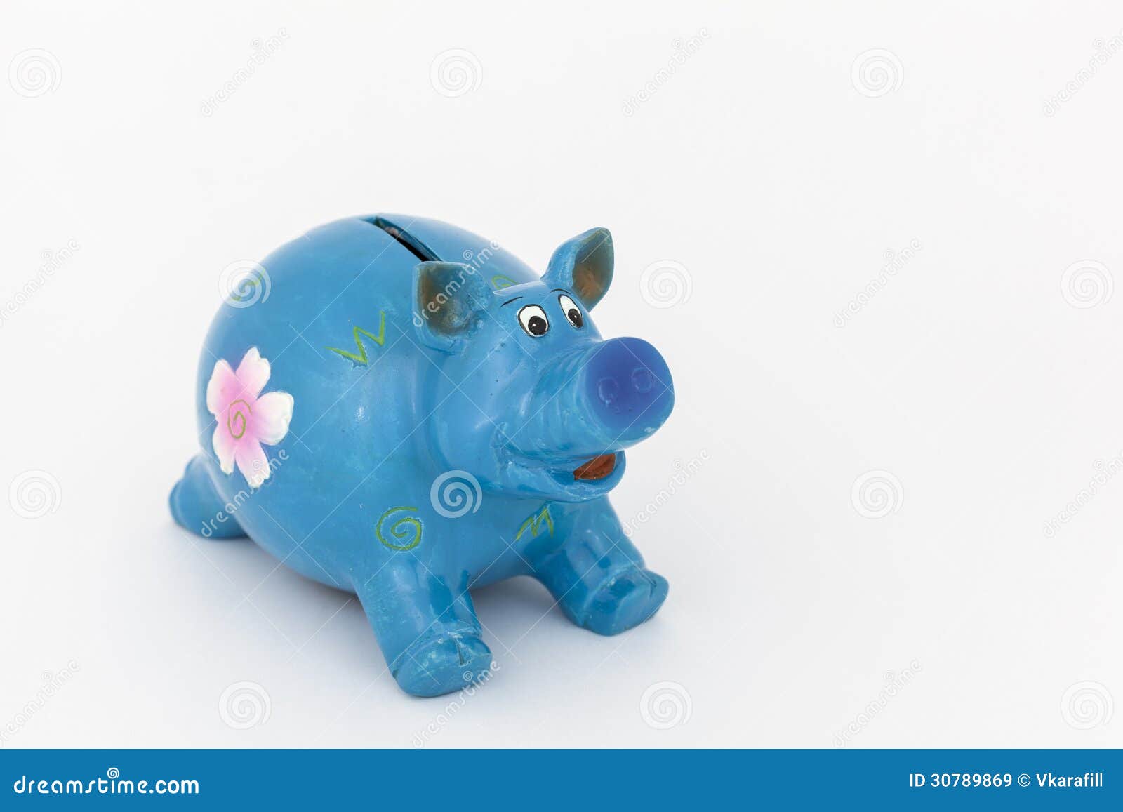 Blue piggy bank stock image. Image of white, pink, space - 30789869