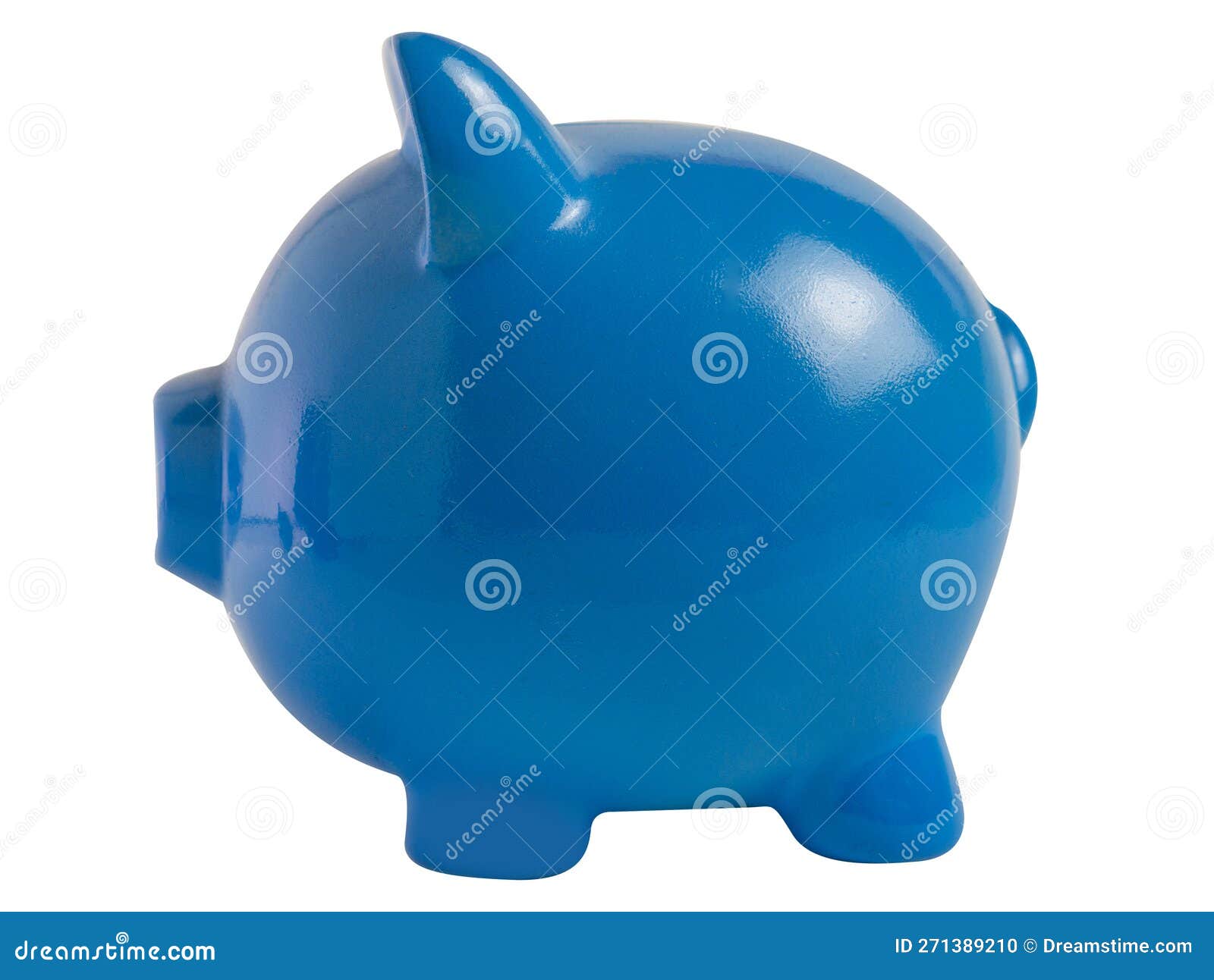 The Blue Piggy Bank on White Background Isolation Image for Earn or ...
