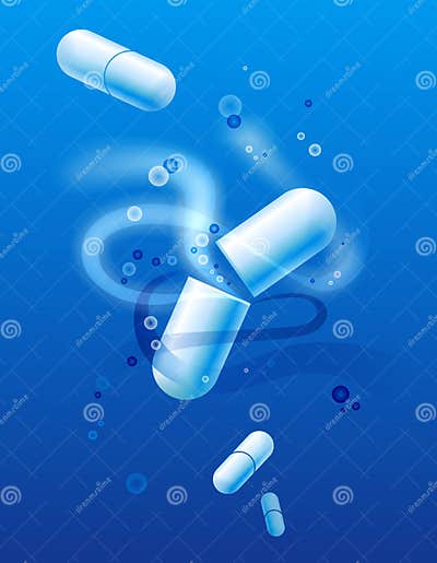 Blue pill stock illustration. Illustration of preparation - 4235169