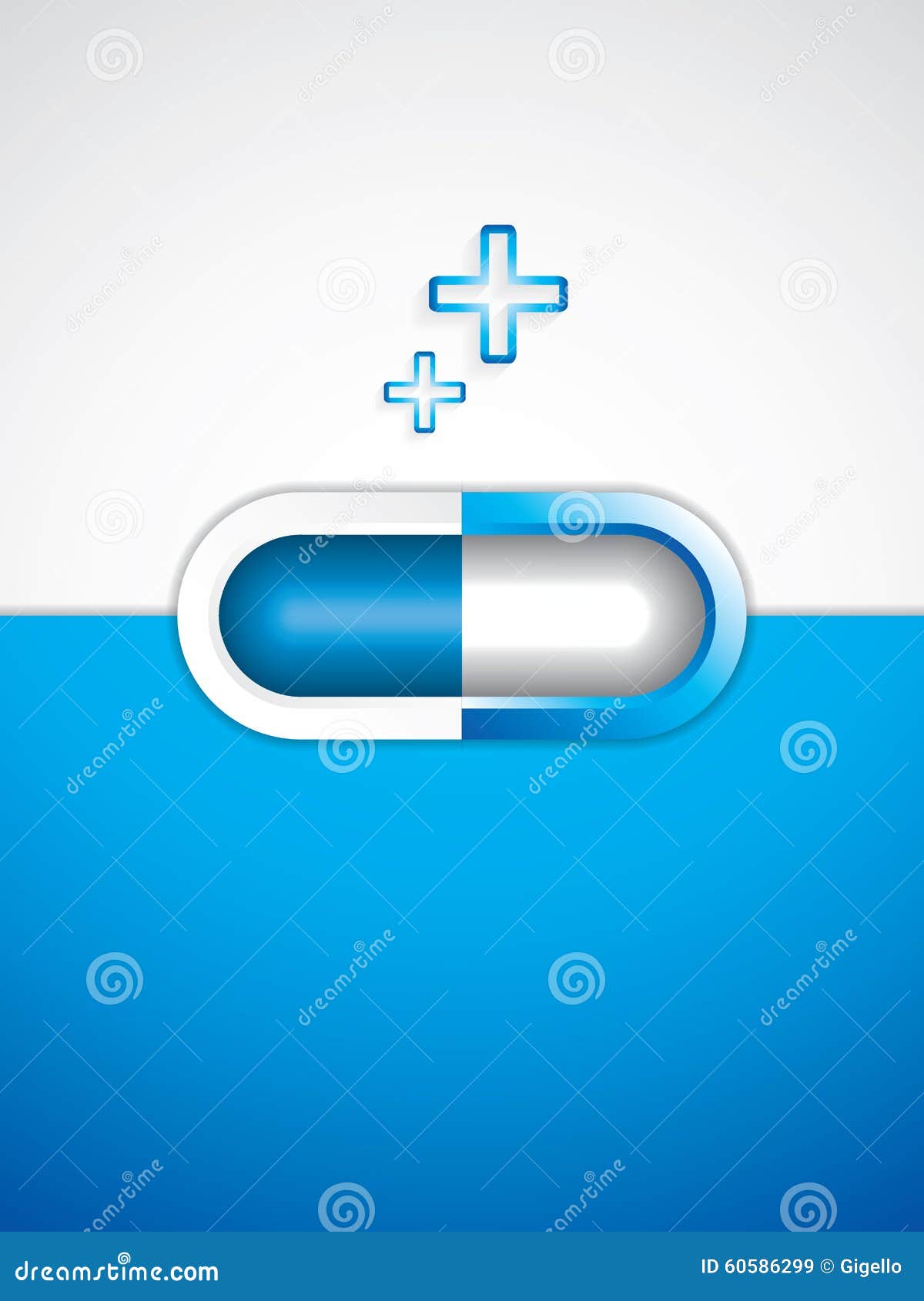Blue pill stock vector. Illustration of healthy, clinic - 60586299