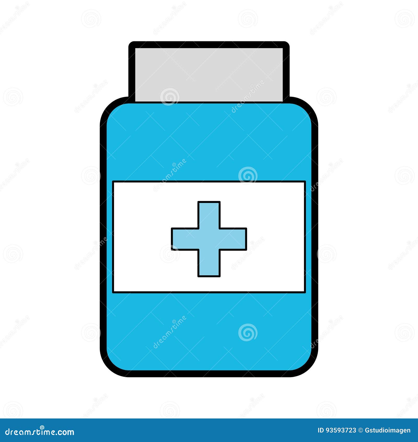 Blue pill bottle stock vector. Illustration of drug, medical - 93593723