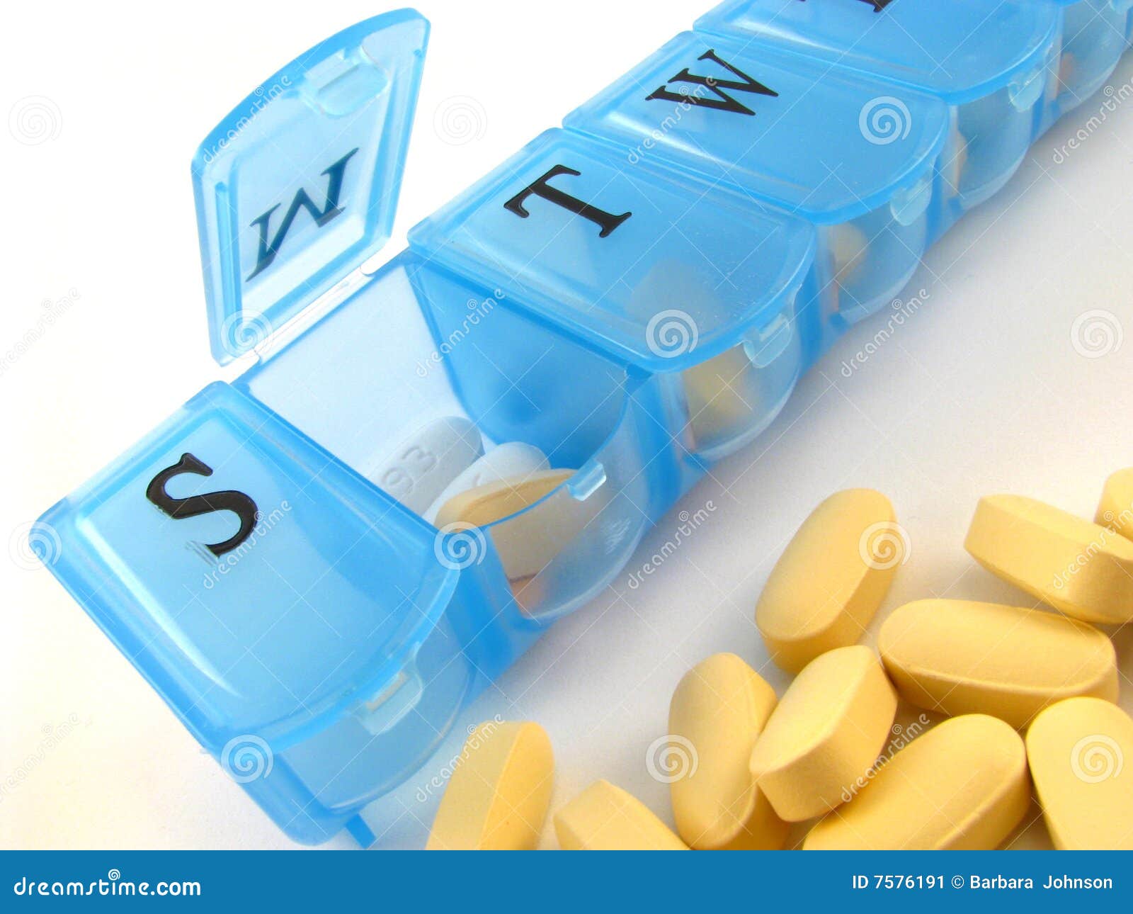 Blue Pill Box stock image. Image of tablets, pharmacology - 7576191