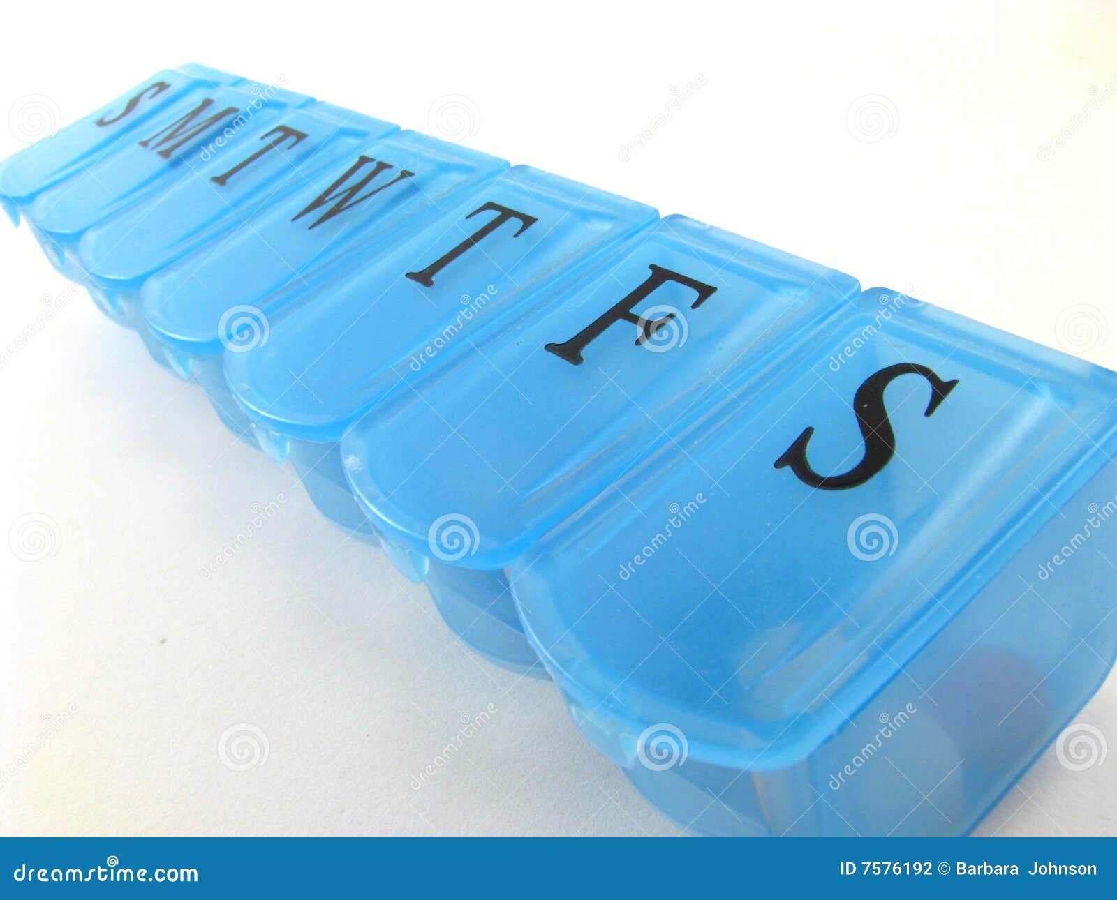 Blue Pill Box stock photo. Image of organizer, medical - 7576192