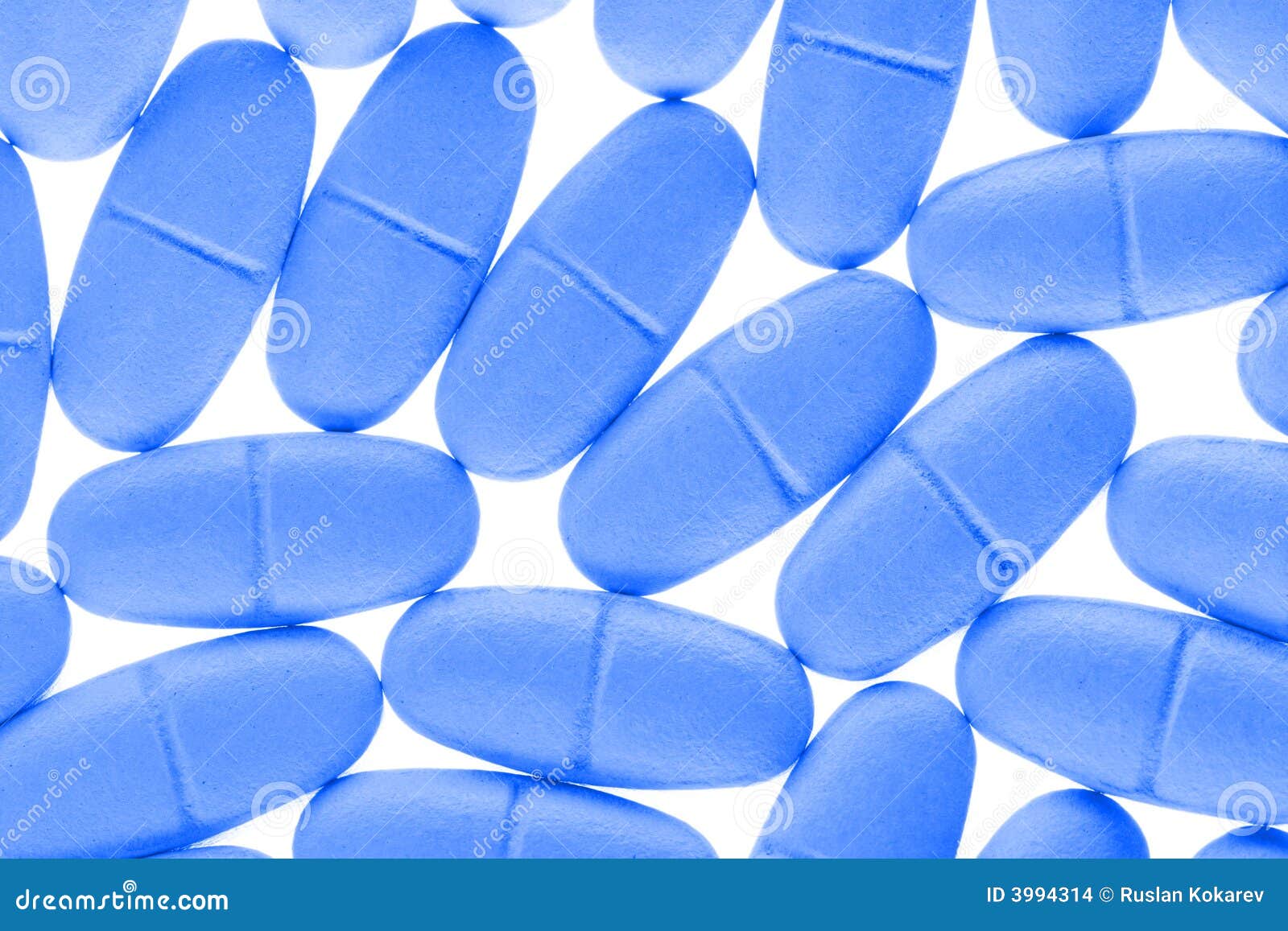 Blue pills. stock photo. Image of medical, blue, tablet - 3994314