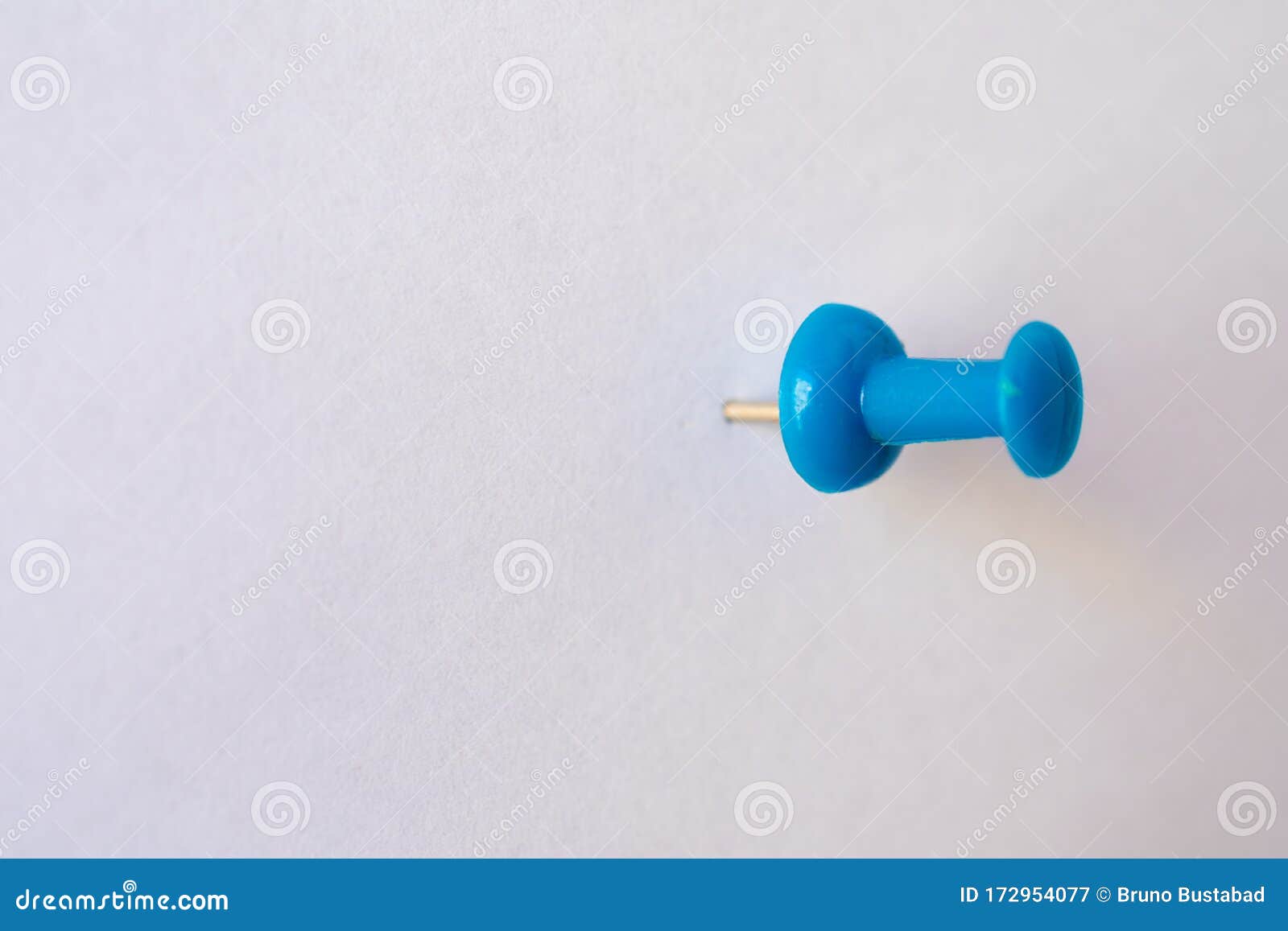 Blue Pin Attached on a White, Empty Paper Stock Image - Image of ...