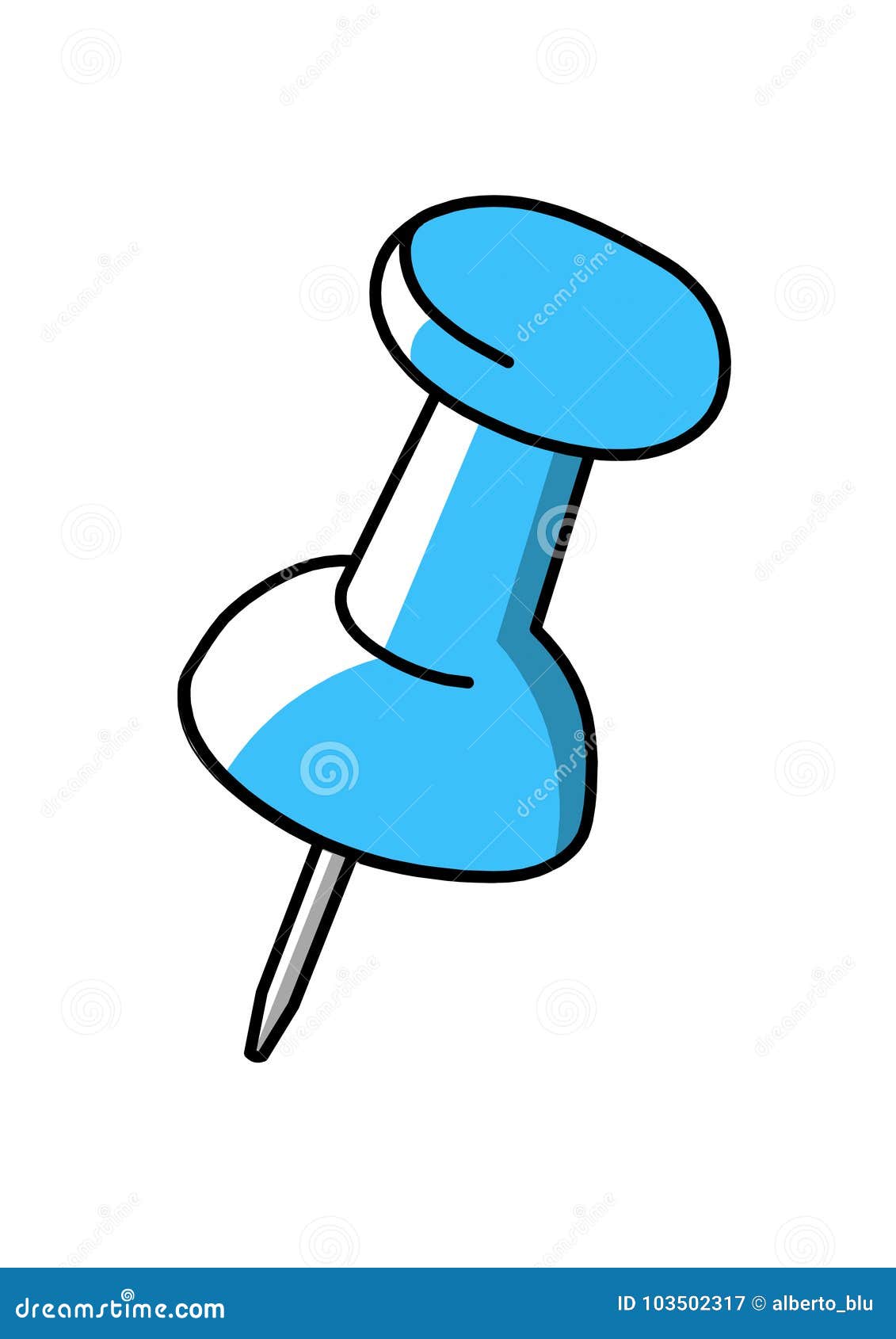 Blue Pin Icon Illustration stock illustration. Illustration of bulletin ...