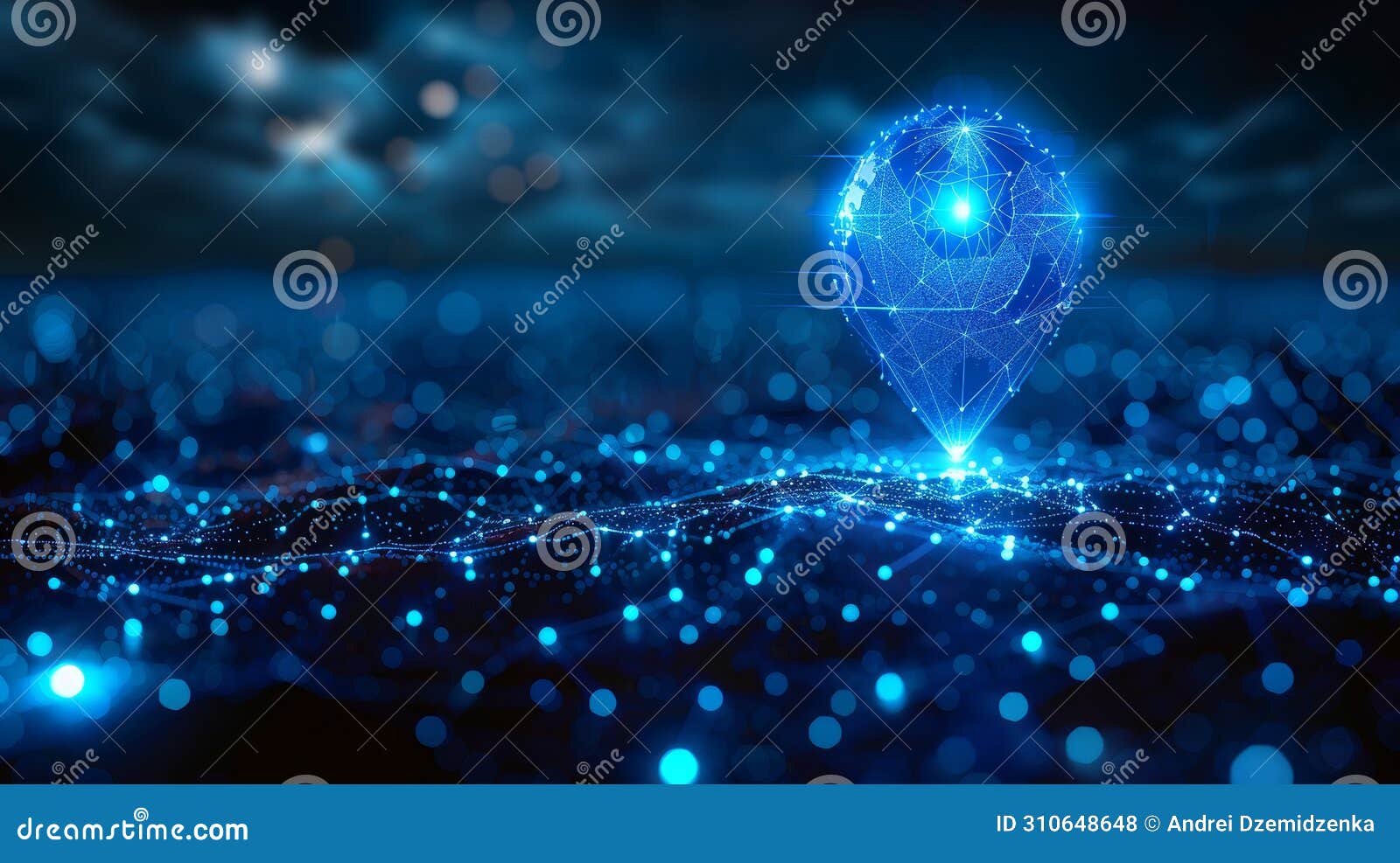 A Blue Pin Icon on the Planet Earth. a Low Poly Style Design on an ...