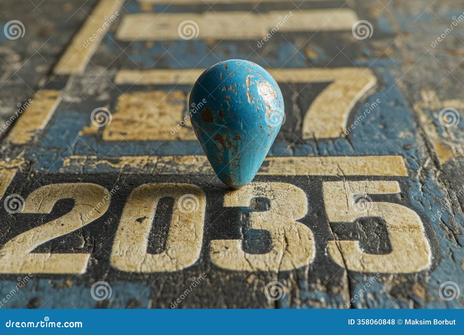 A Blue Pin Indicating the Year 2025 on a Timeline Concept Stock Photo ...