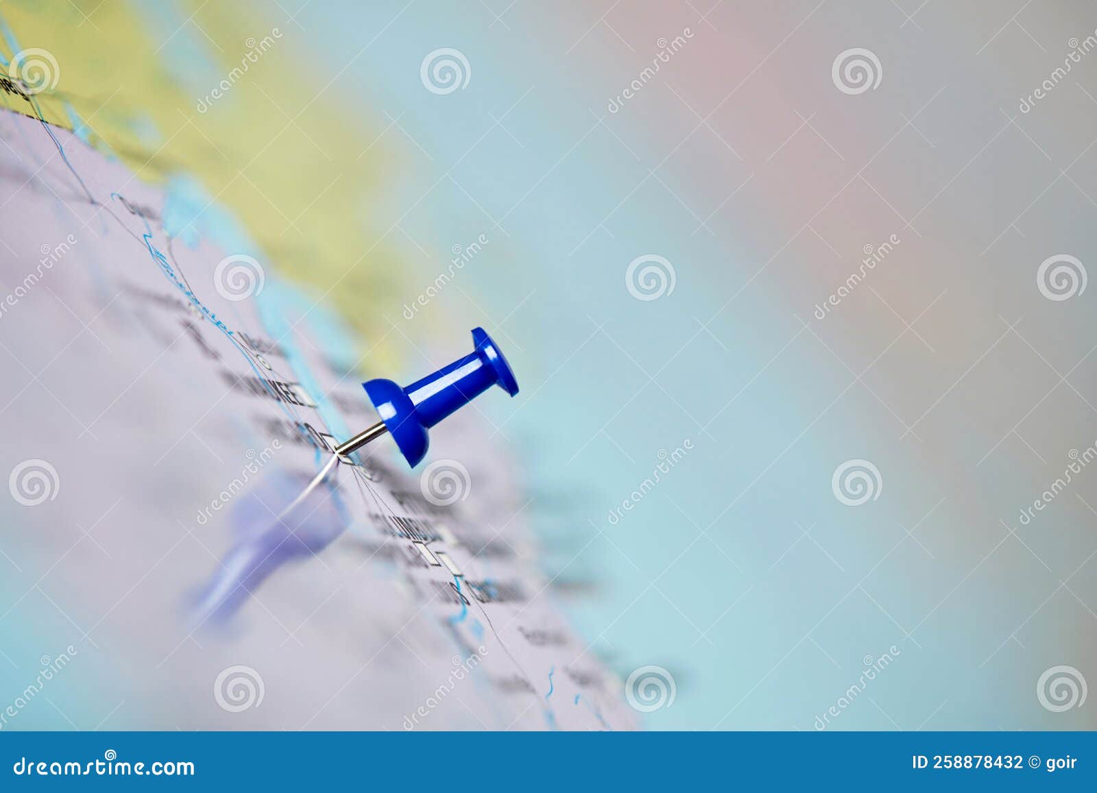 Blue pin on map stock photo. Image of object, decision - 258878432