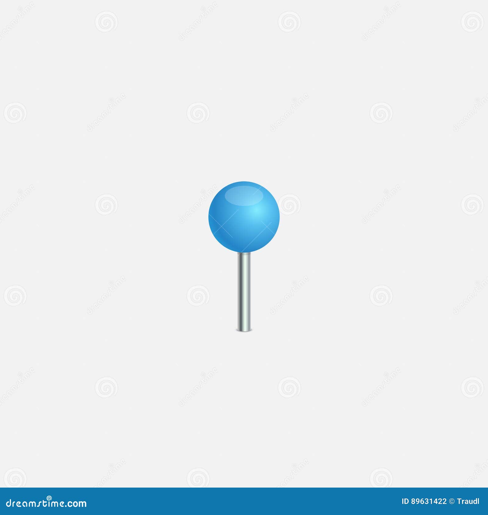 Blue pin stock illustration. Illustration of pushpin - 89631422