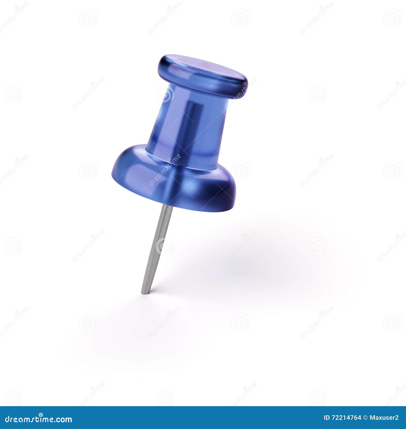 Blue Pin on White Background 3d Illustration Stock Illustration ...