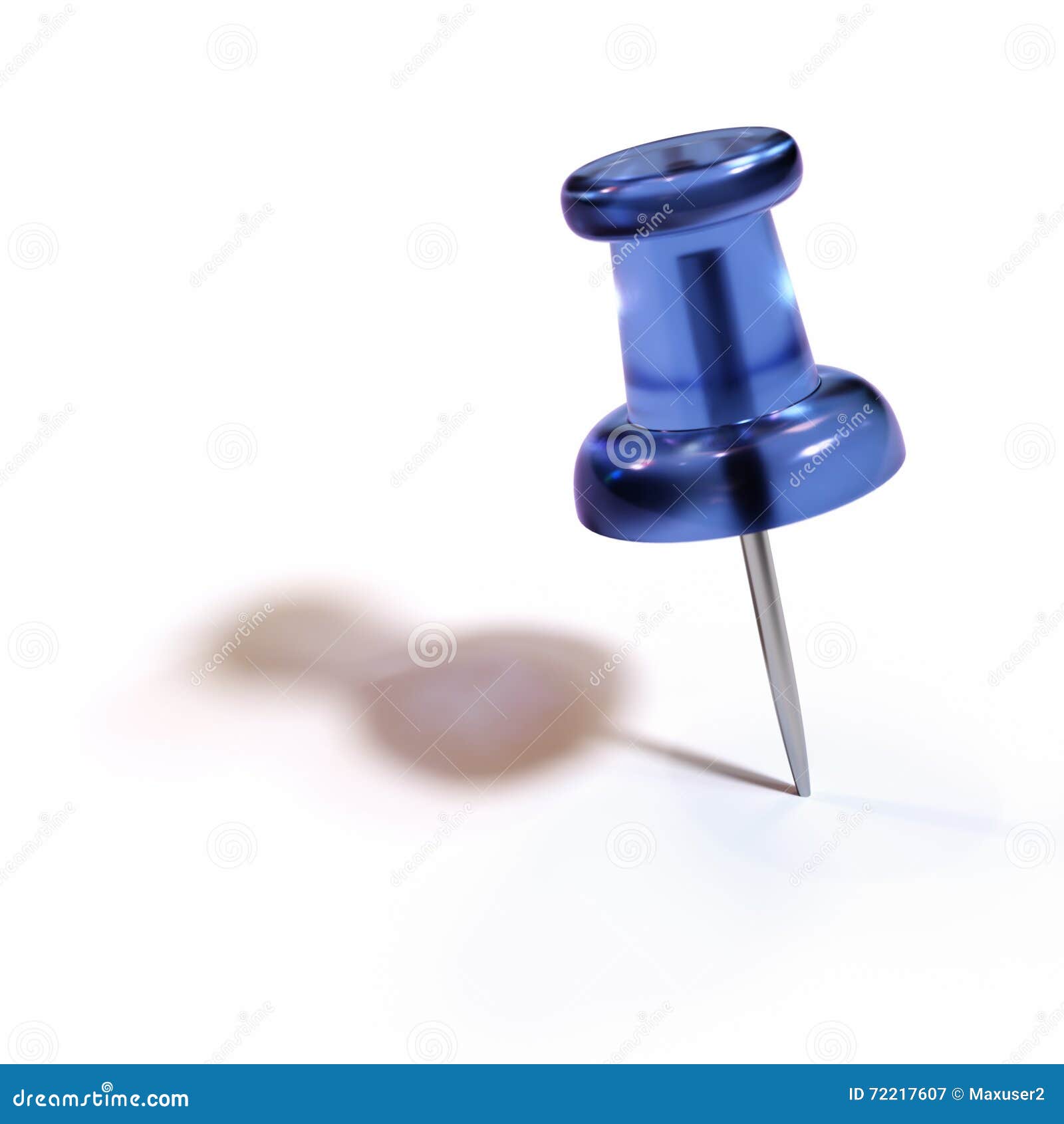 Blue Pin on White Background 3d Illustration Stock Illustration ...