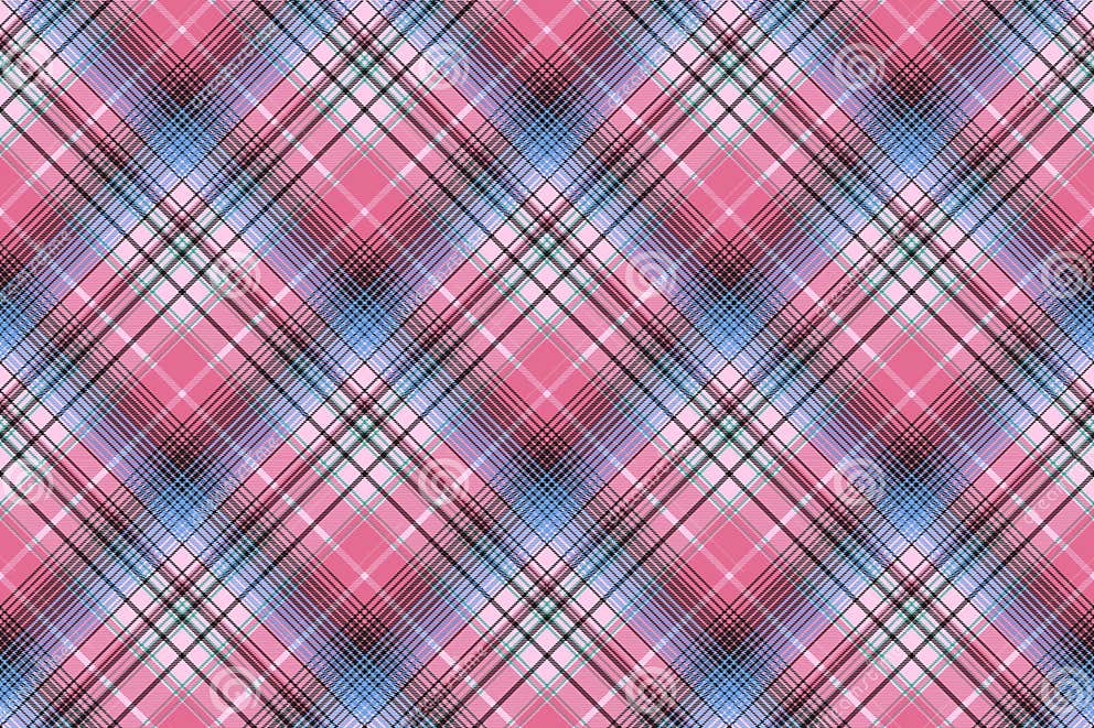 Blue Pink Abctract Check Plaid Seamless Pattern Stock Vector ...