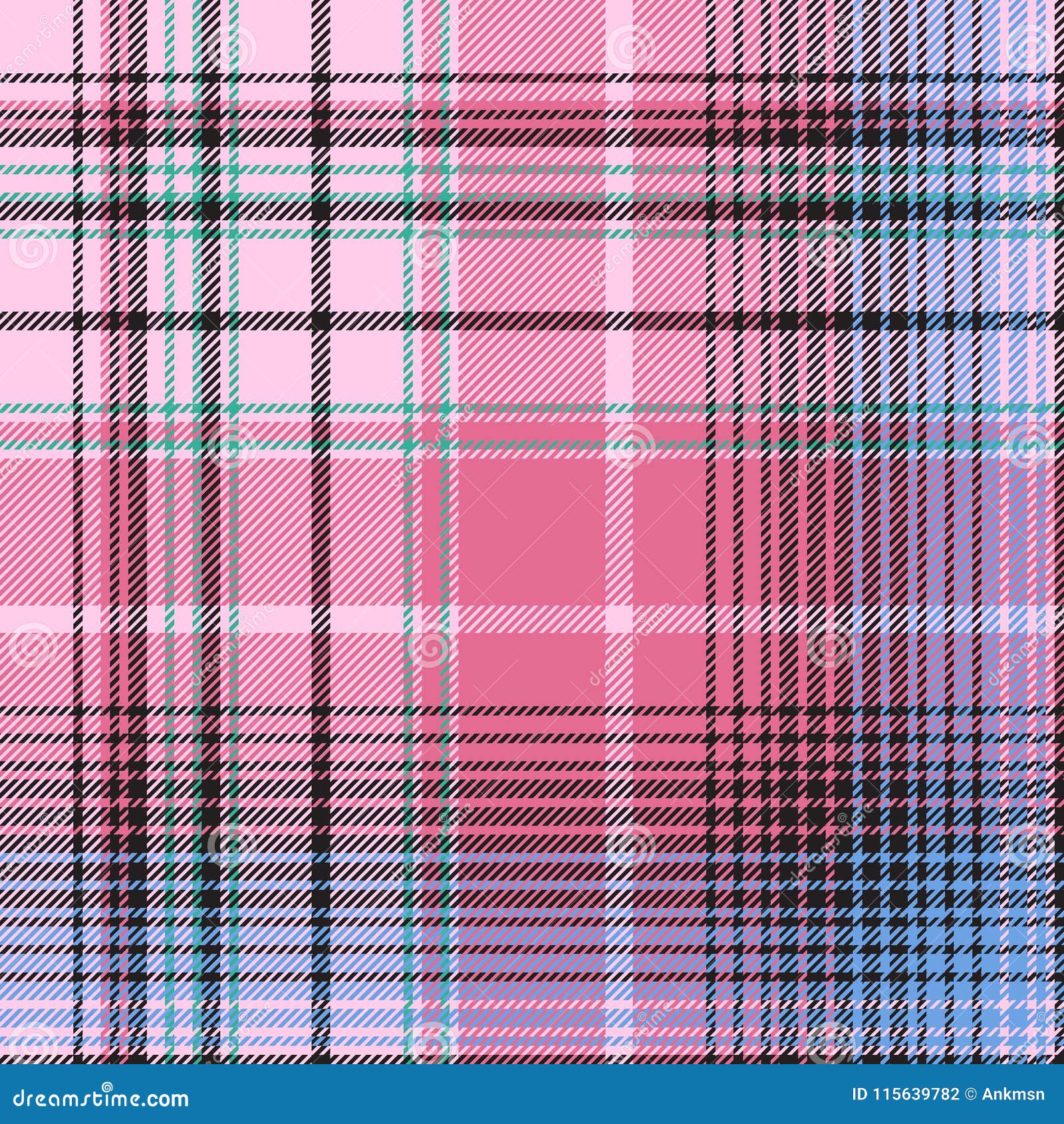 Blue Pink Abctract Check Plaid Seamless Pattern Stock Vector ...