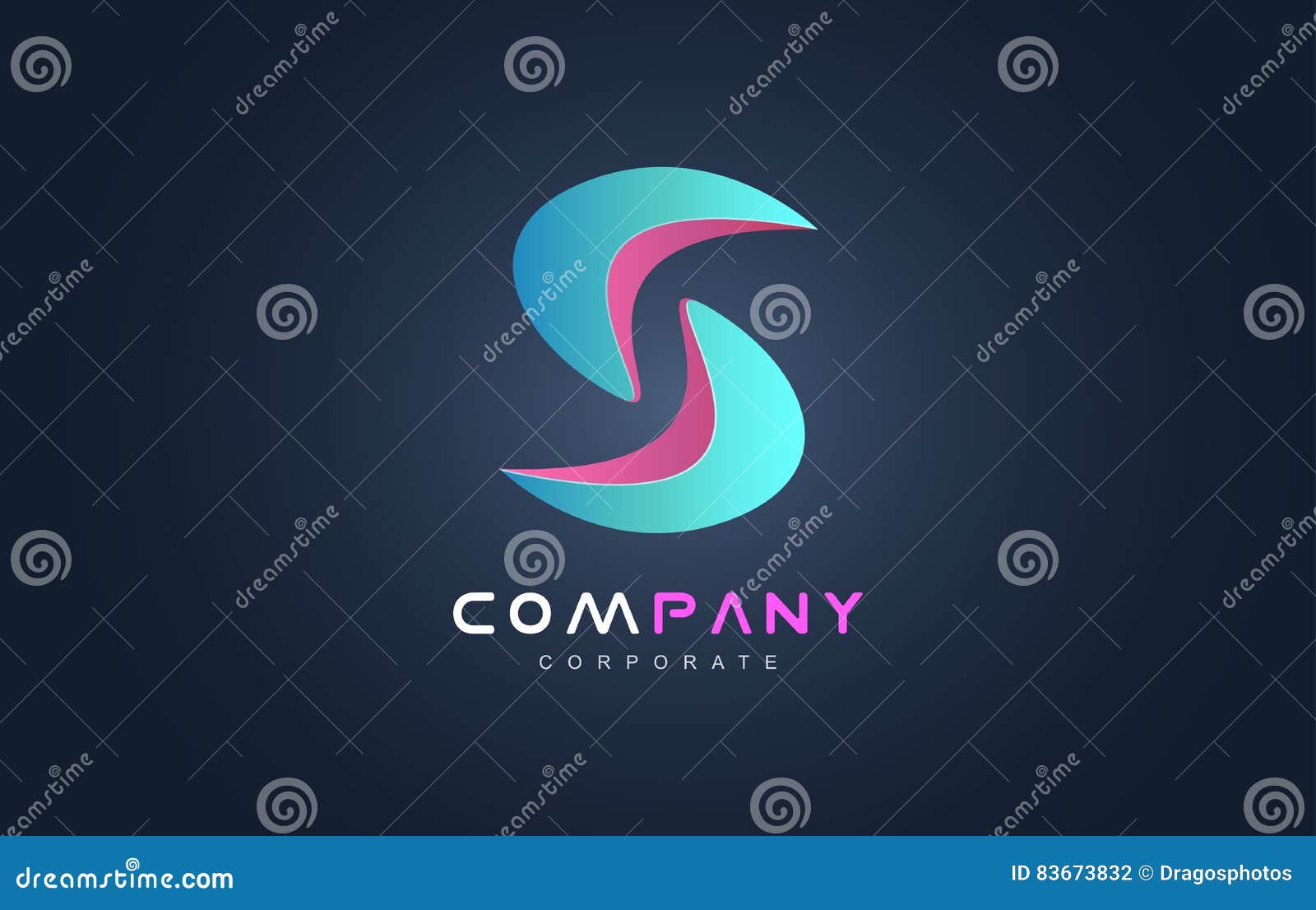 Blue Pink Alphabet Letter S Logo Icon Design Stock Vector ...