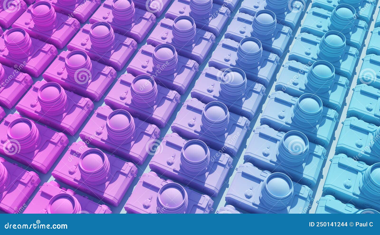 Blue Pink Camera Geometric Tile Background Pattern Inclusive Gradient ...