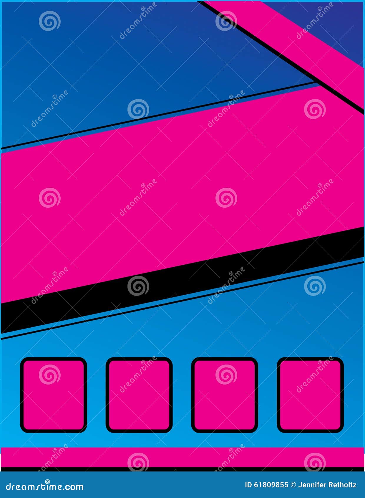 Blue Pink Event Flyer Brochure Stock Illustration - Illustration of ...