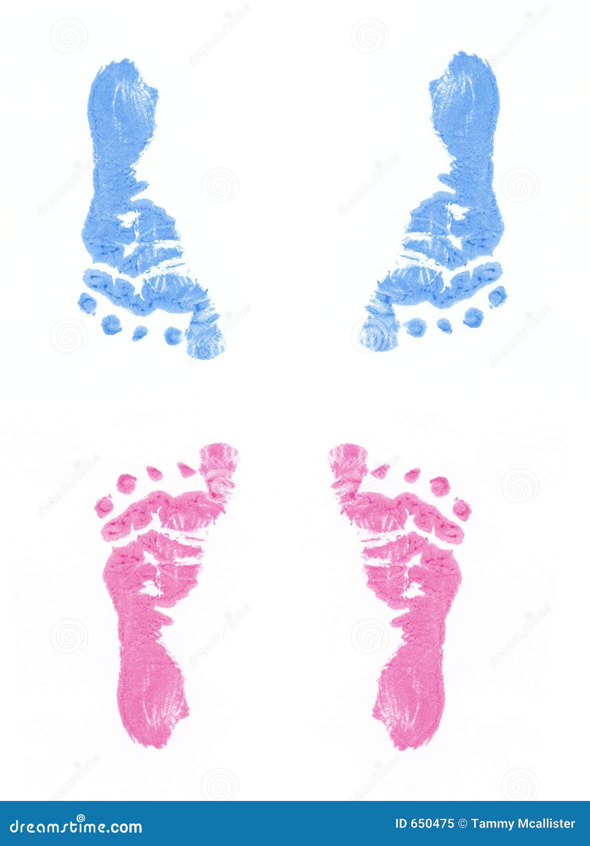 Blue and pink footprints stock illustration. Illustration of footprint ...