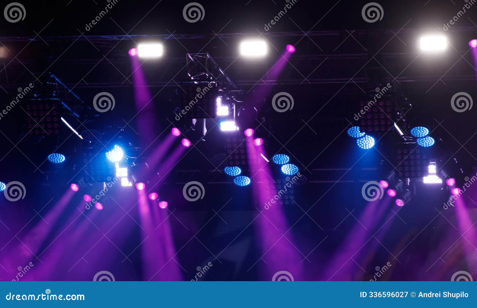 Blue Pink Lights on Stage. Background Stock Image - Image of scene ...