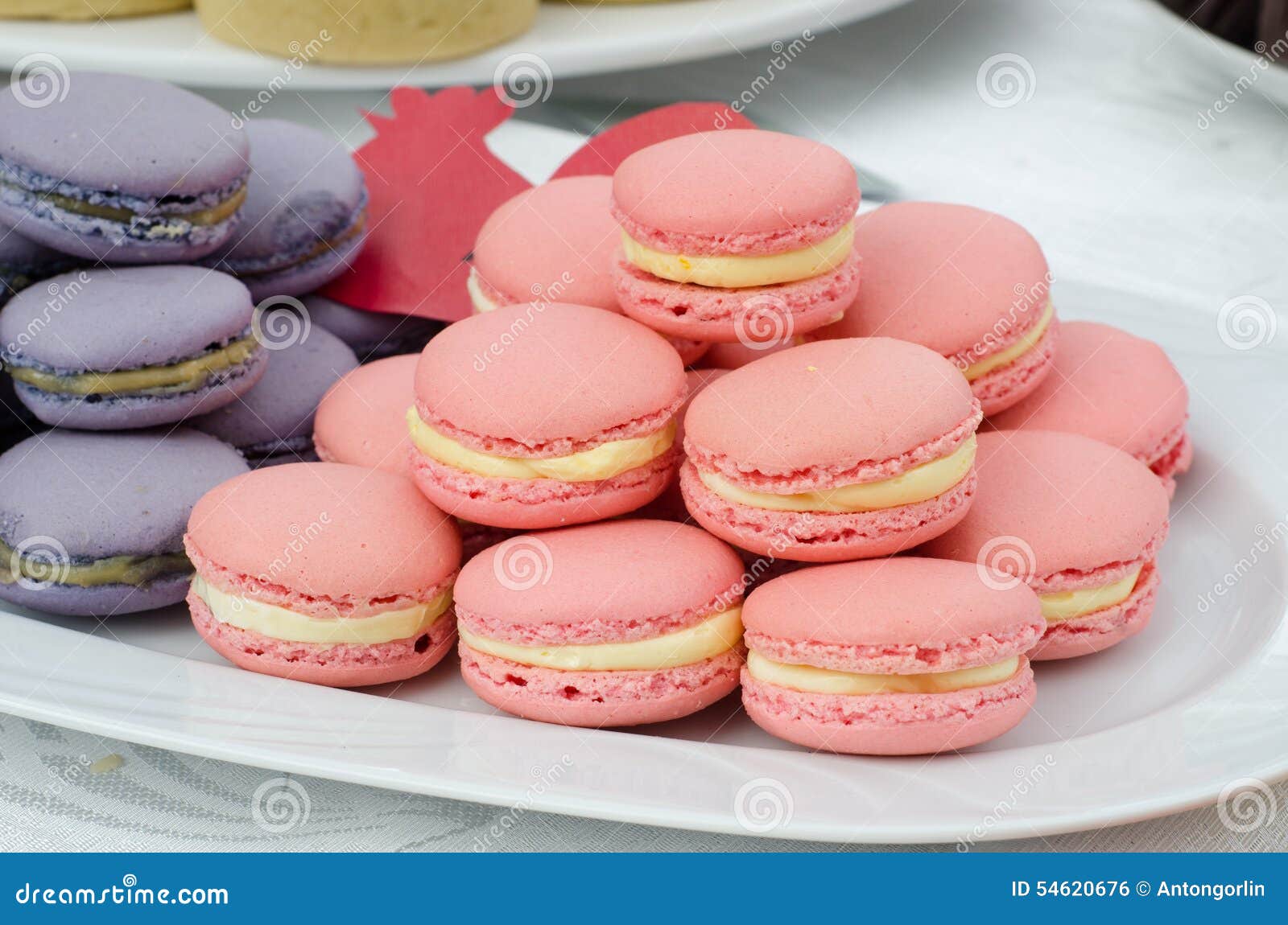 Blue and pink macarons stock photo. Image of flavored - 54620676