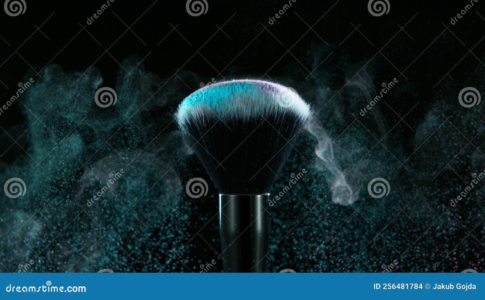Blue and Pink Makeup Powder on Brush Stock Photo - Image of dusty ...