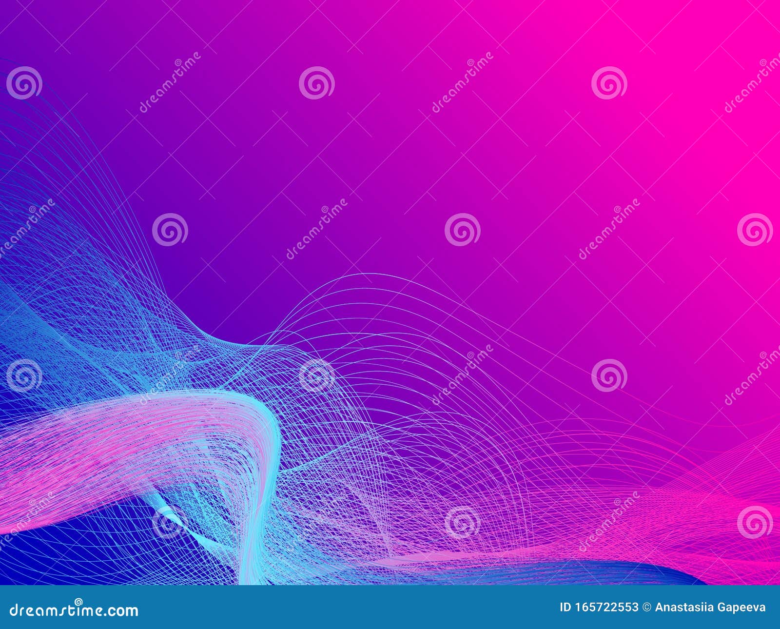 Blue and Pink Neon Abstract Molecular Connection. Vector Illustration ...