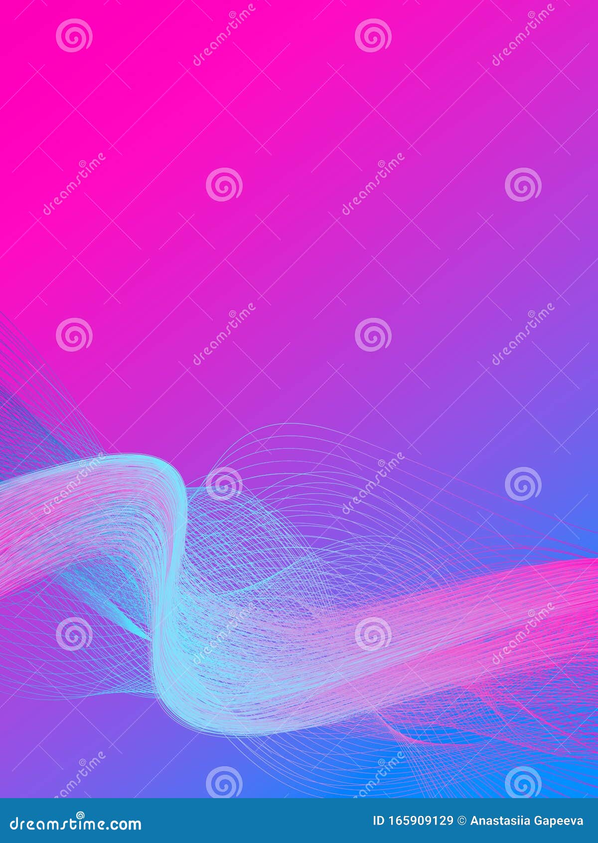 Blue and Pink Neon Abstract Molecular Connection. Vector Illustration ...