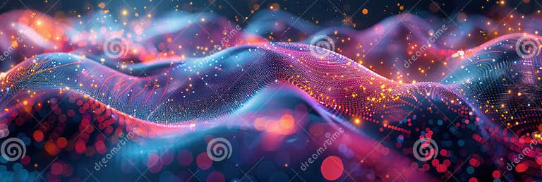 Illustration of Blue and Pink Neon Digital Background for Tech ...