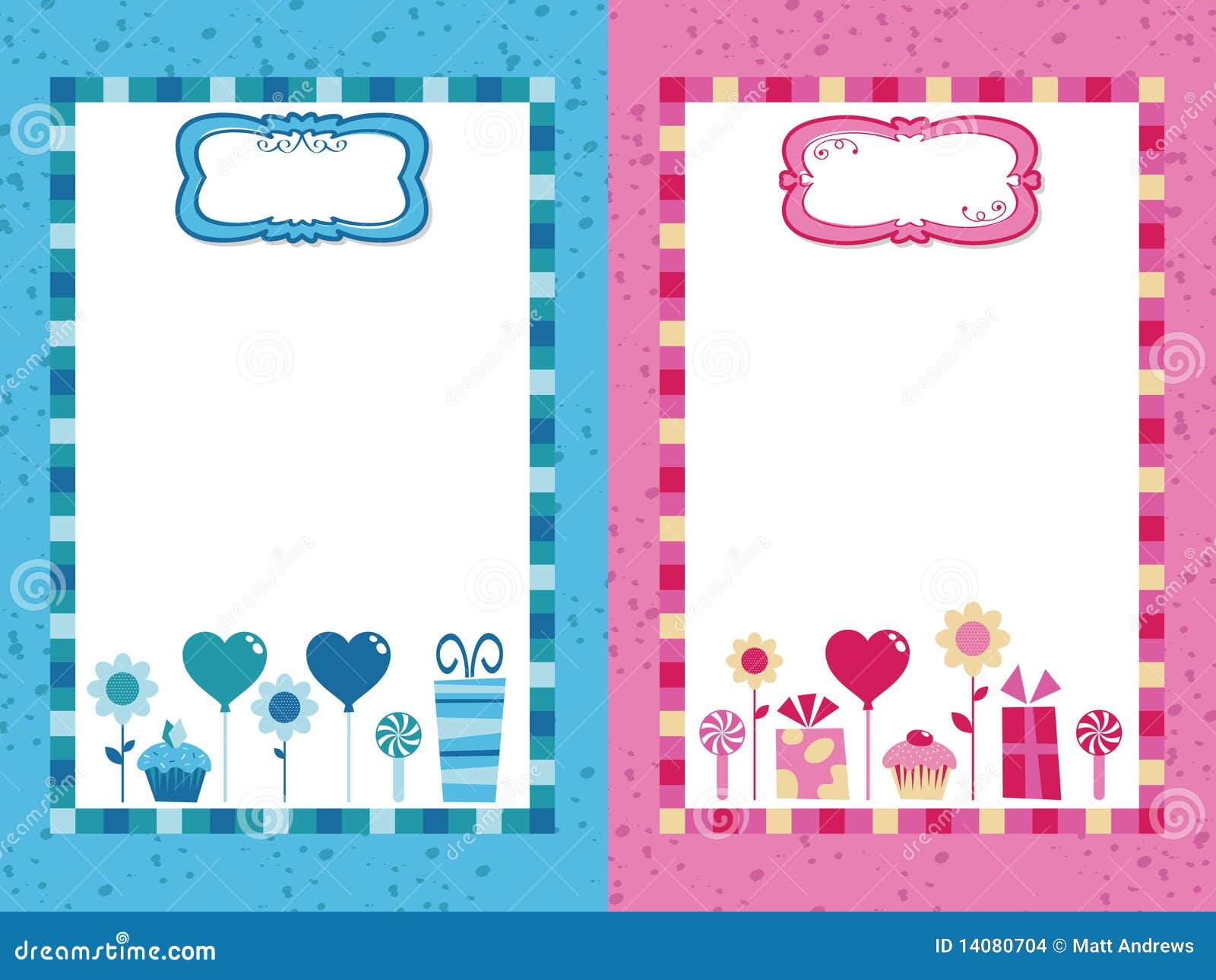 Pink Party Border Cartoon Vector | CartoonDealer.com #25657819