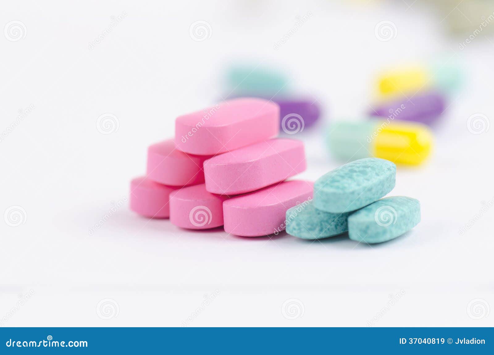 Blue and Pink Piles of Tablet Stock Image - Image of pile, cure: 37040819