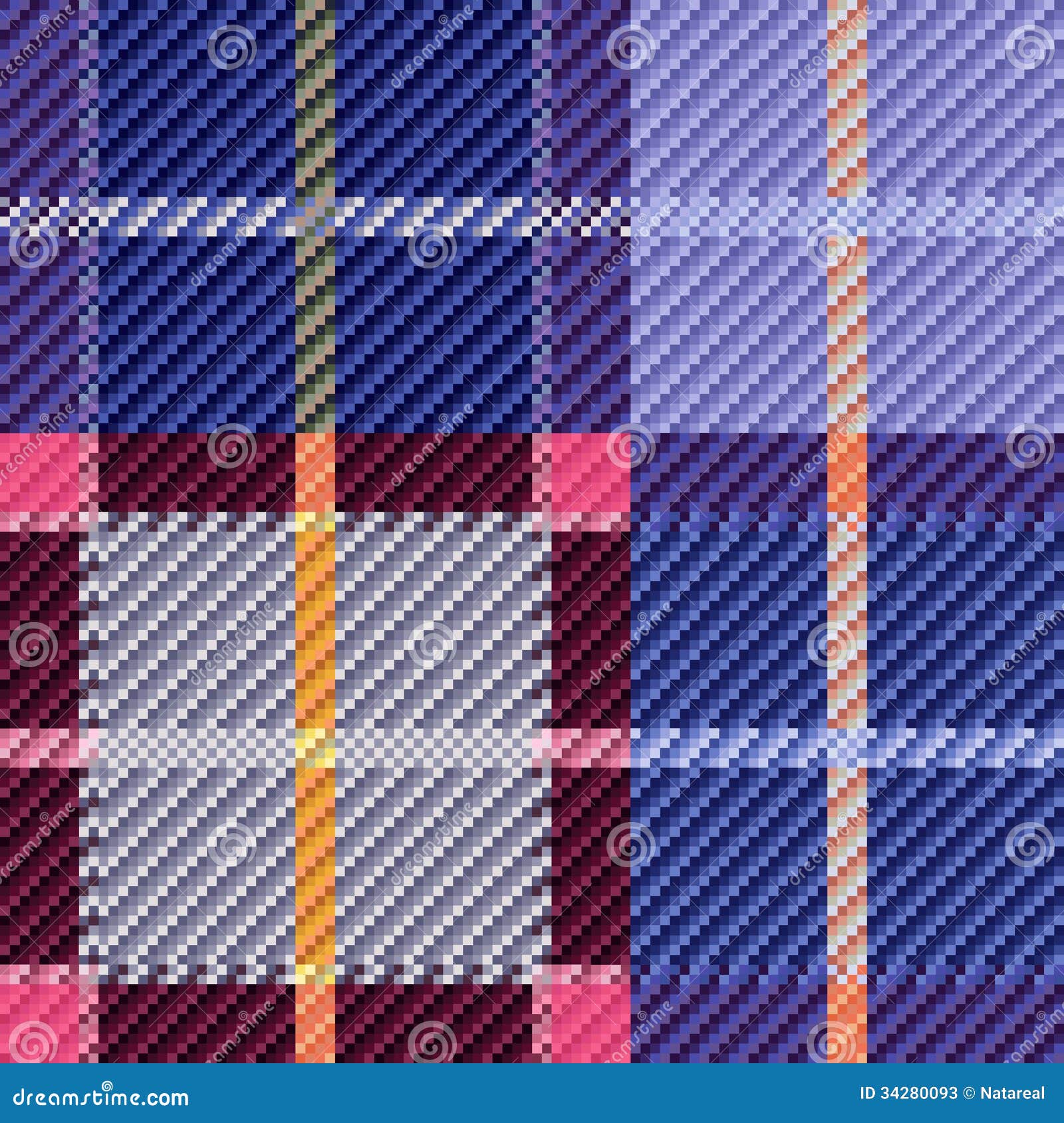 Blue and Pink Seamless Checkered Pattern Stock Illustration ...