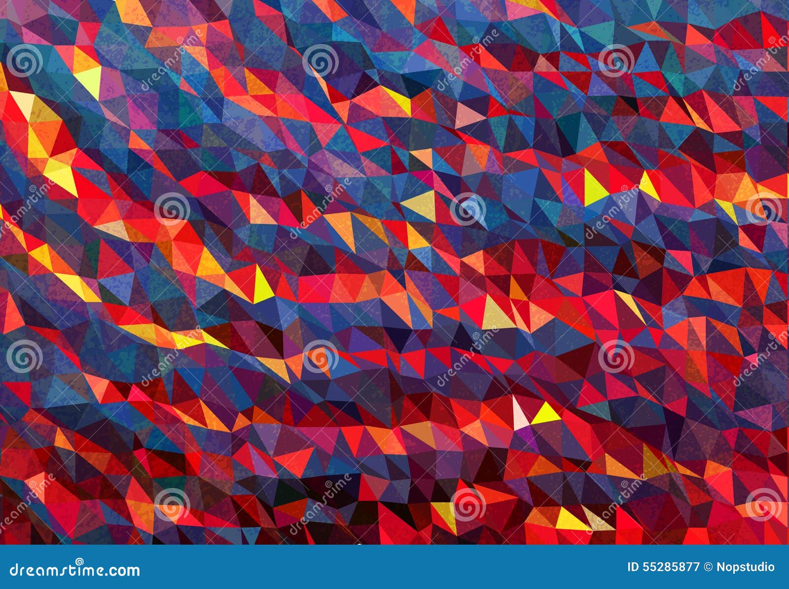 Blue and Pink Triangles Background with Grudge Texture Stock Vector ...