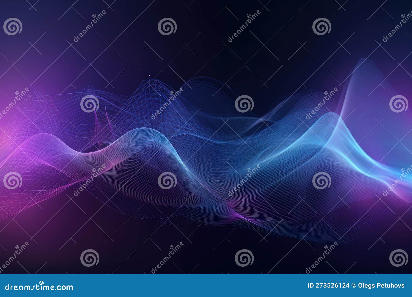 A Blue and Pink Wave on a Black Background with a Dark Background and a ...