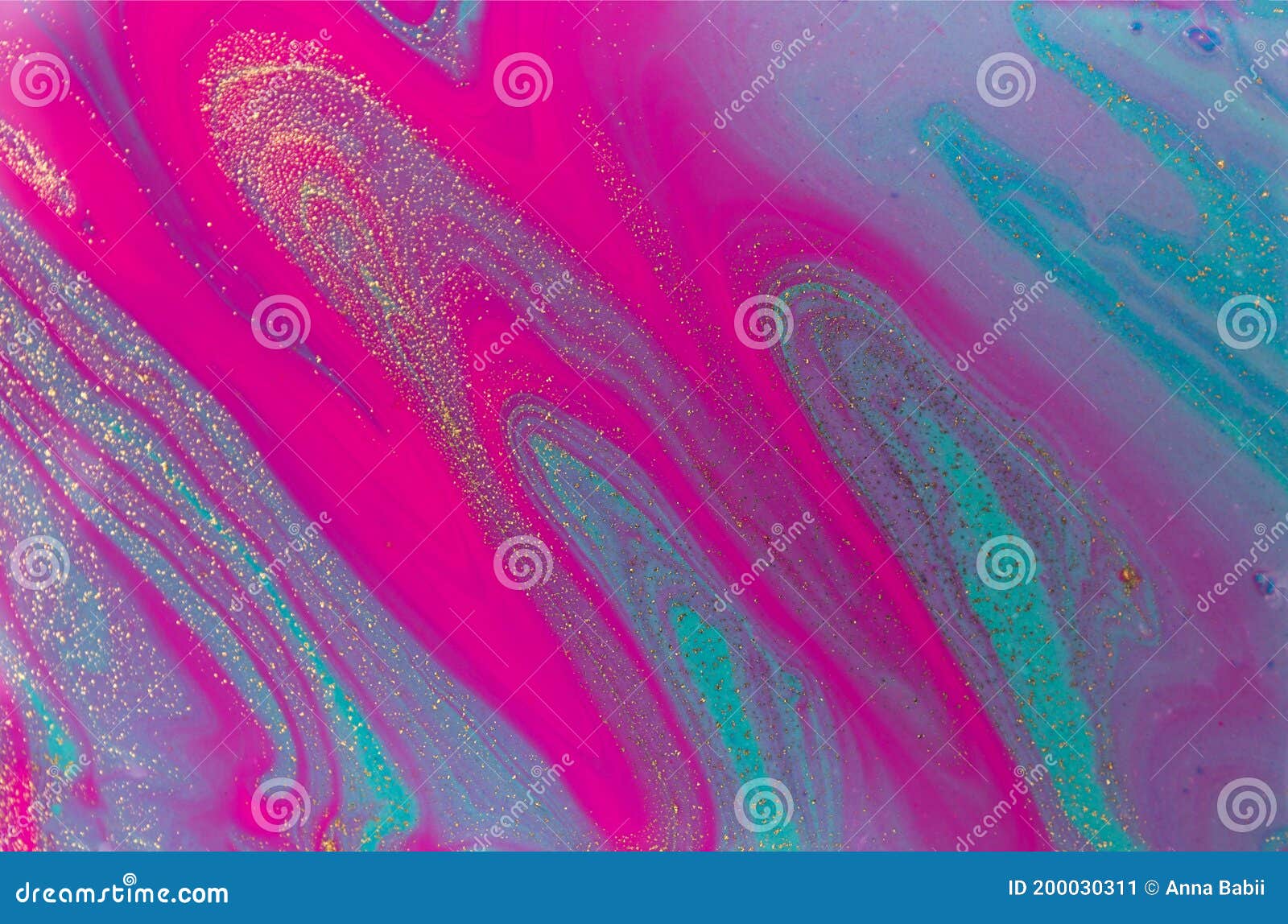Blue and Pink Bright Wave Pattern with Layers of Gold Sequins. Stock ...