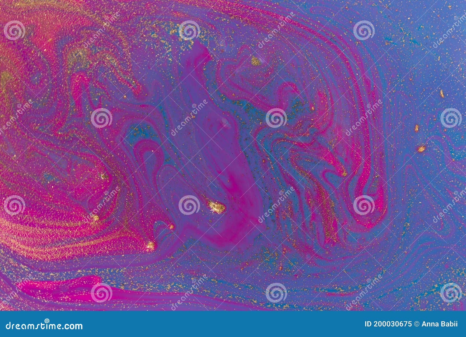 Blue and Pink Bright Wave Pattern with Layers of Gold Sequins. Stock ...