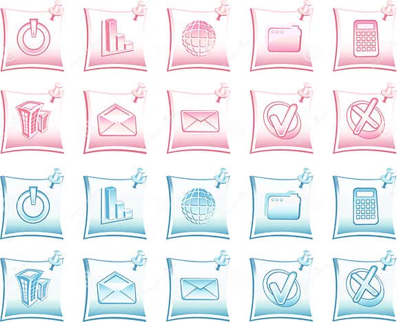 Blue and pink web icons stock vector. Illustration of collection - 12558809
